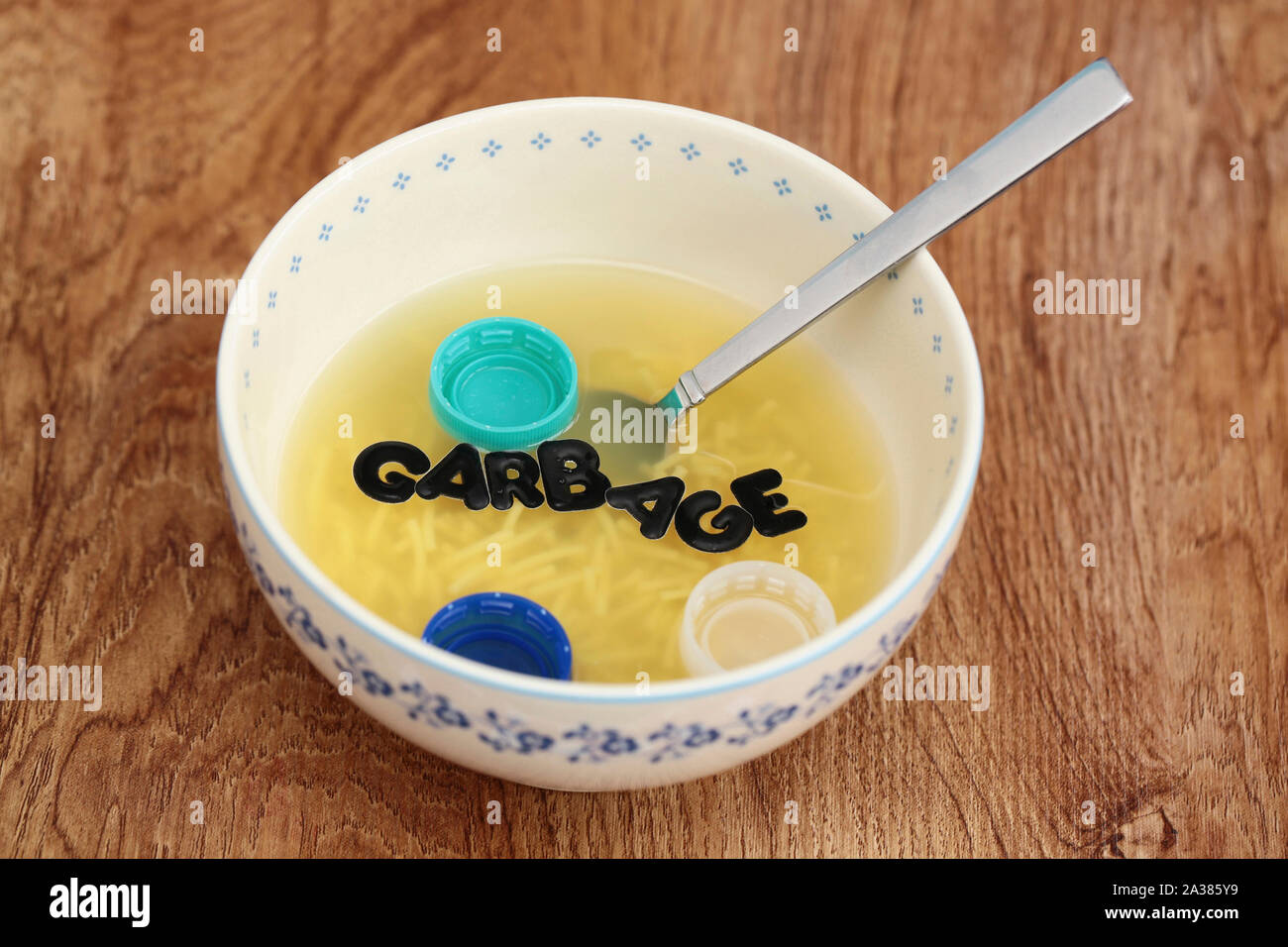 Plastic soup also known as garbage soup. (sea pollution and ...