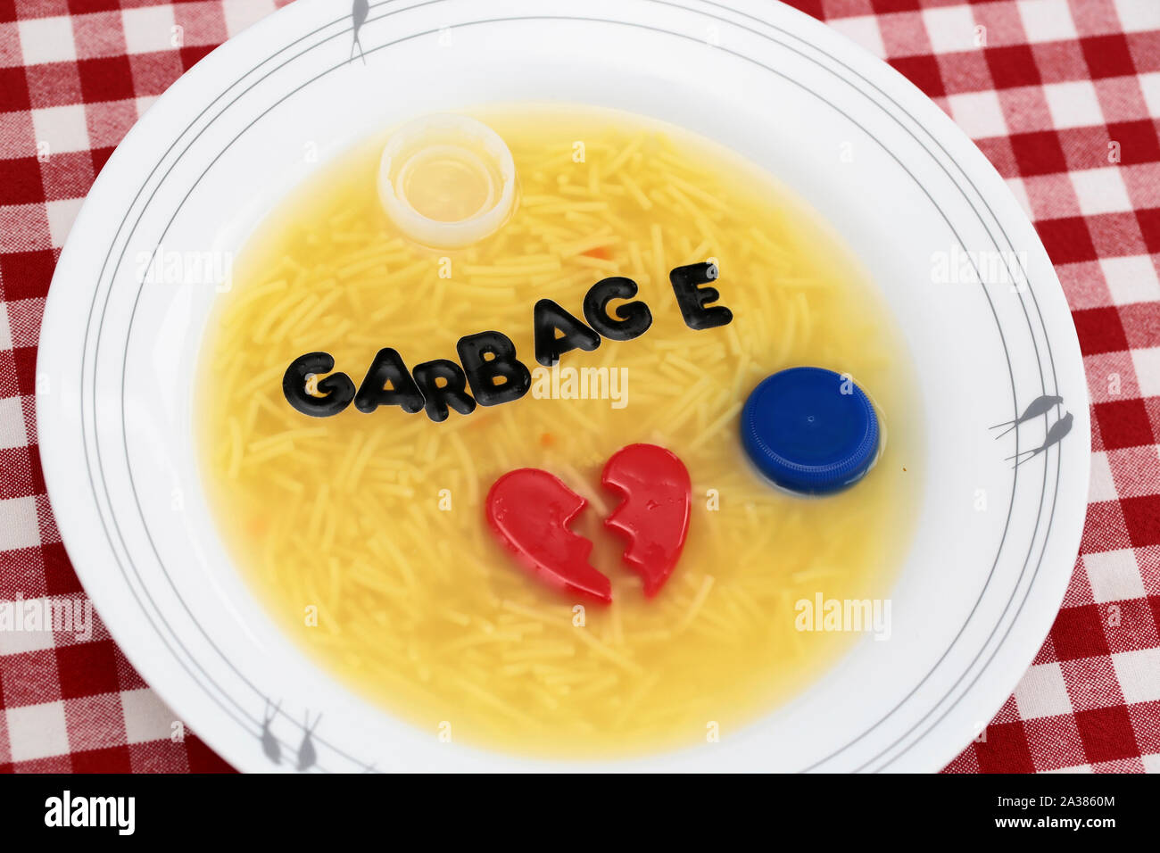 Plastic soup also known as garbage soup. (sea pollution and ...