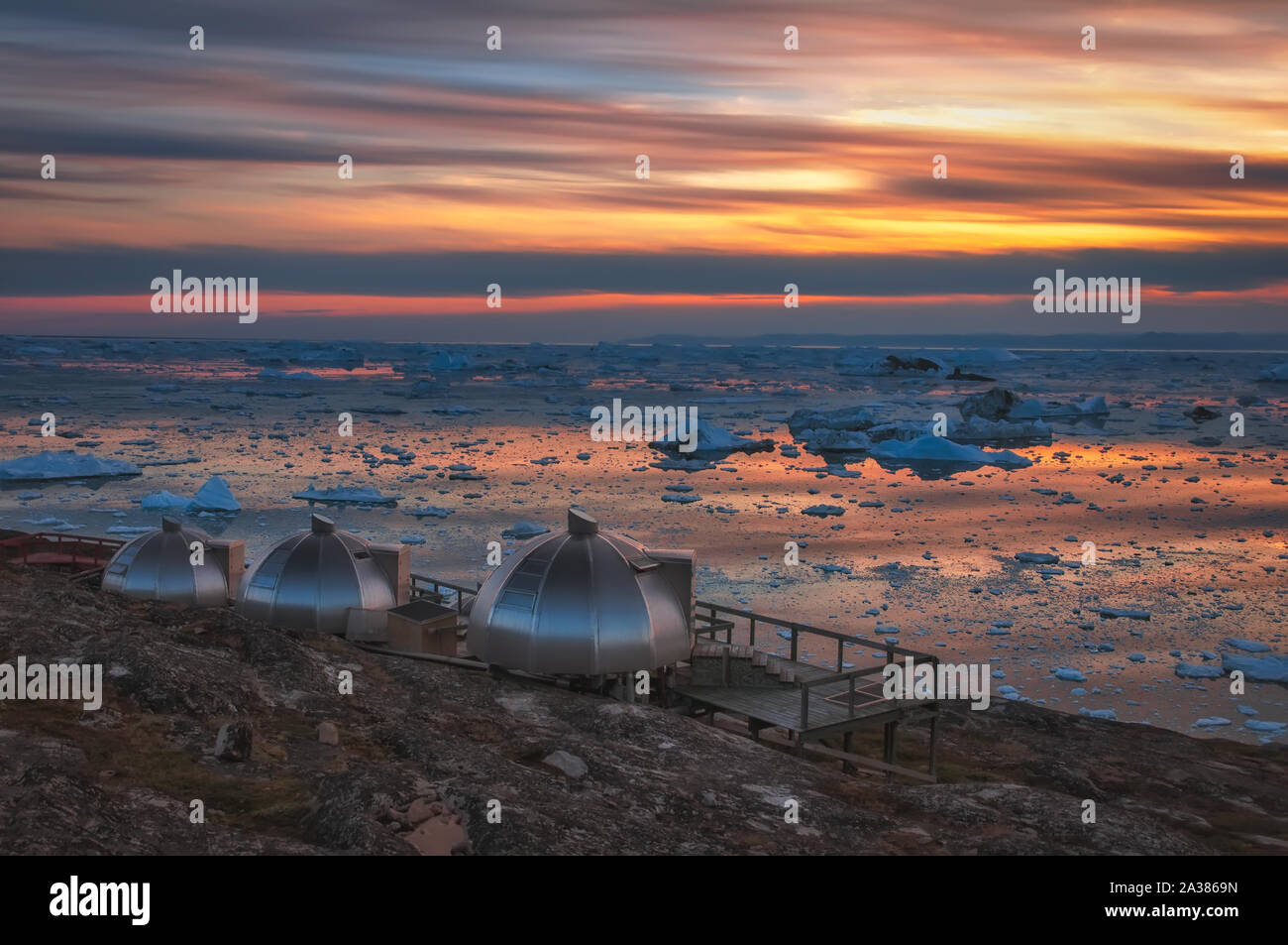 Sunset Over Disko Bay Greenland It Is The Largest Open Bay In Western