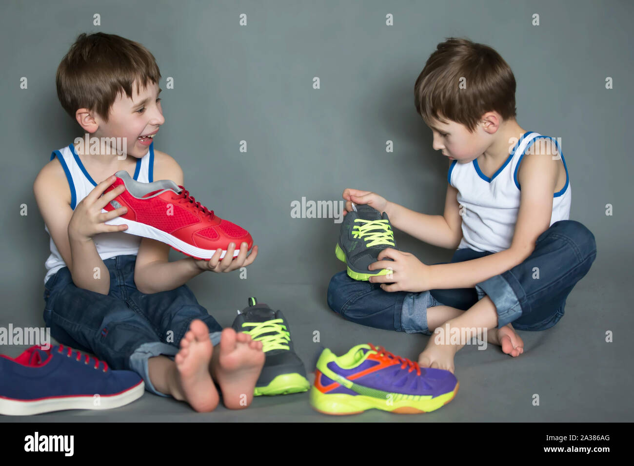 Child choosing shoes hi-res stock photography and images - Alamy
