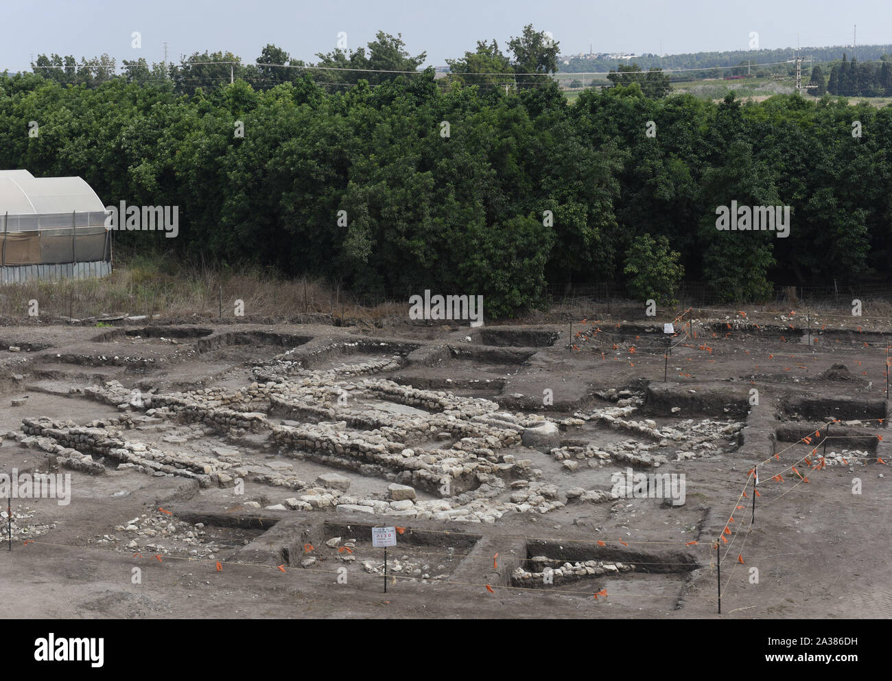 En Esur, Israel. 06th Oct, 2019. An overview of ritual temple, a part ...