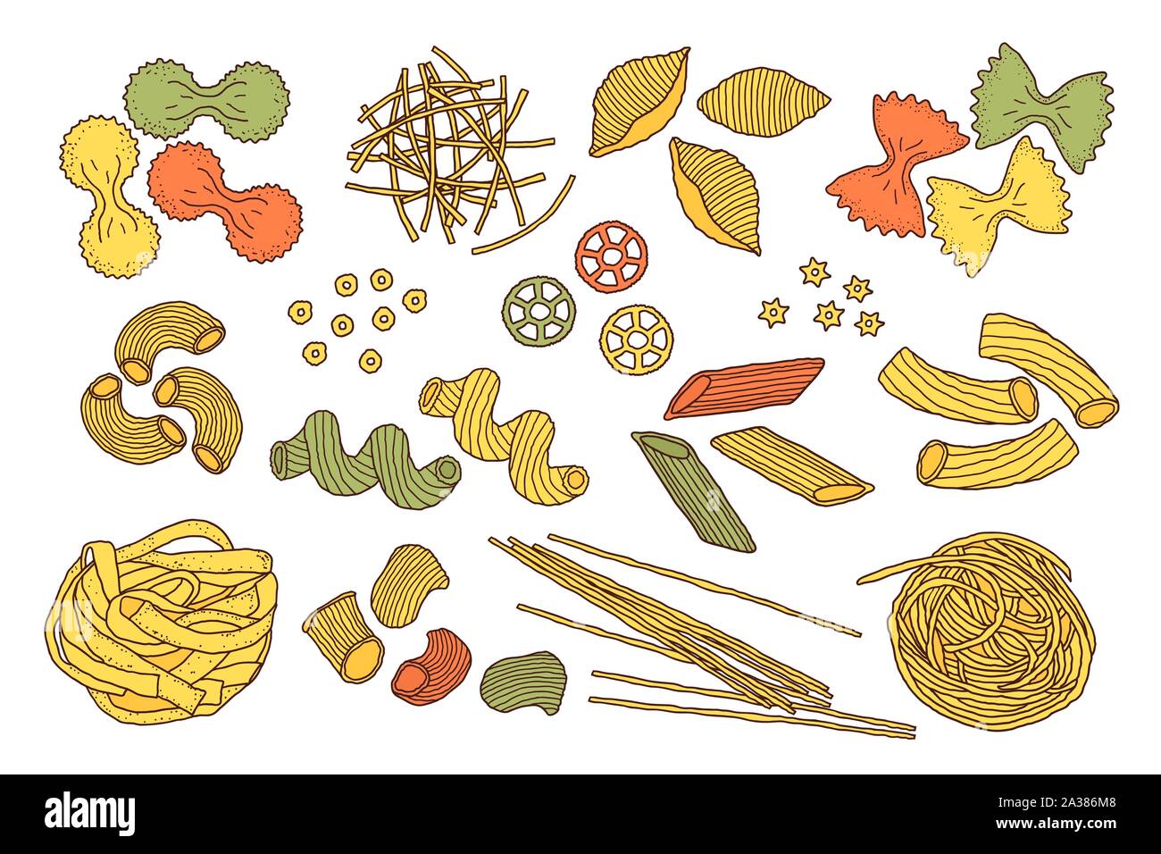 hand drawn pasta Stock Vector Image & Art - Alamy