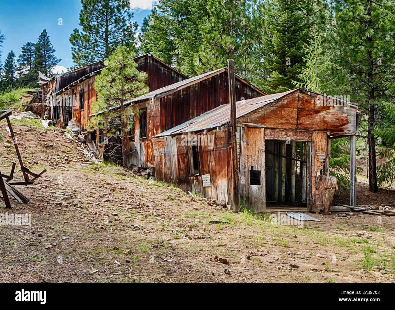 The ruins of the old Blue Ridge Mine in the Ochoco Mountains of Central ...