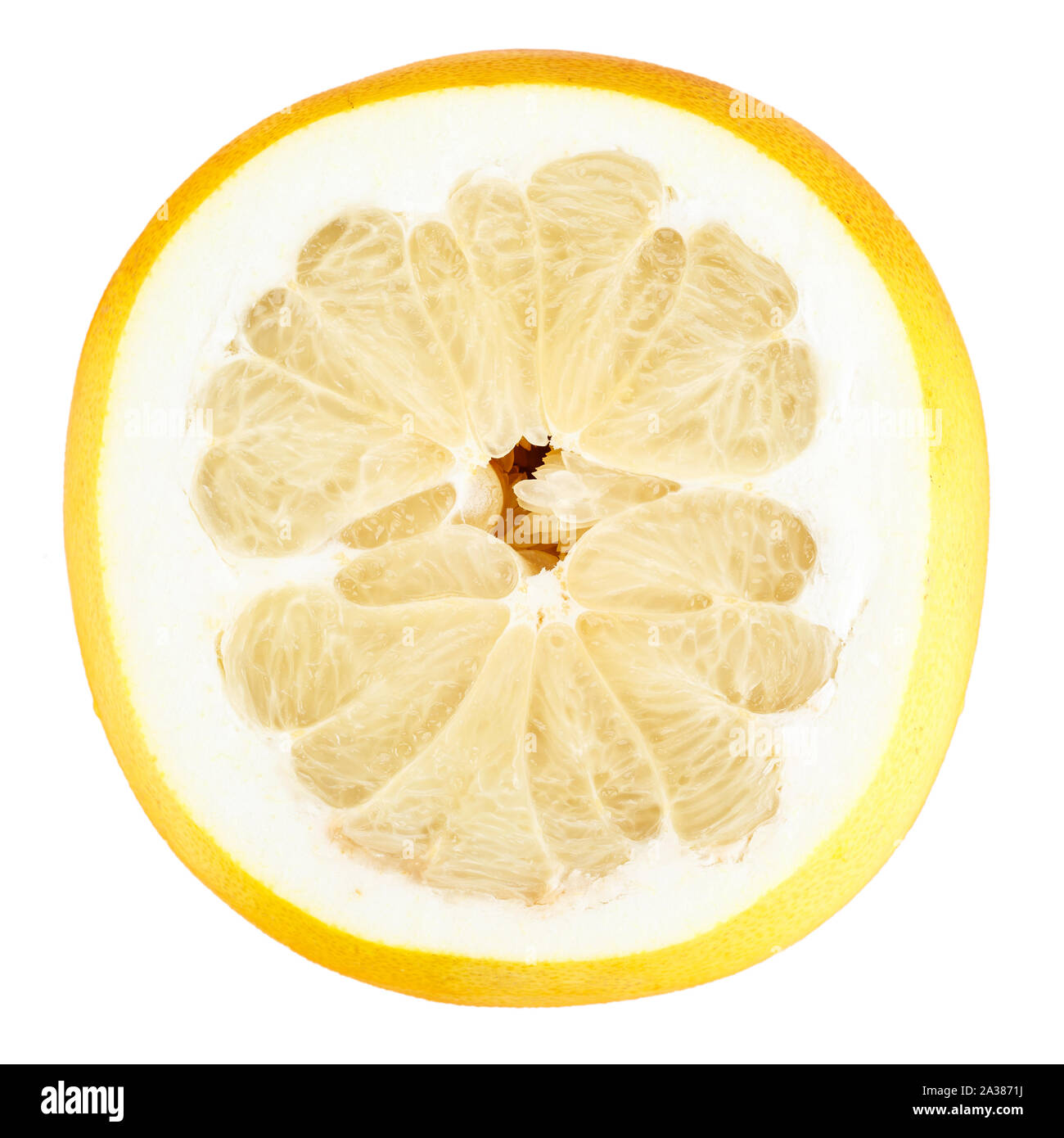 half pomelo citrus on a white background, isolated. file contains ...