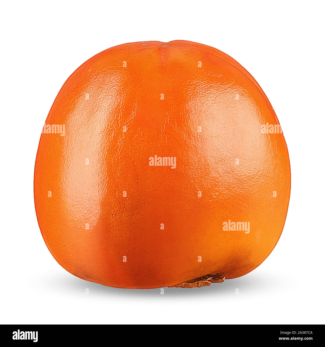 one whole persimmon isolated on a white background. file contains ...