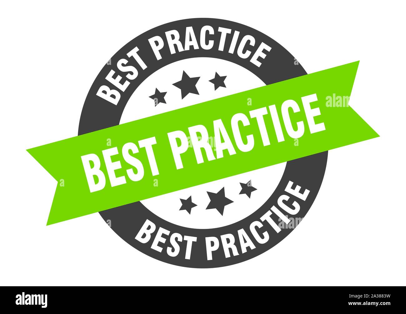 best practice sign. best practice black-green round ribbon sticker ...