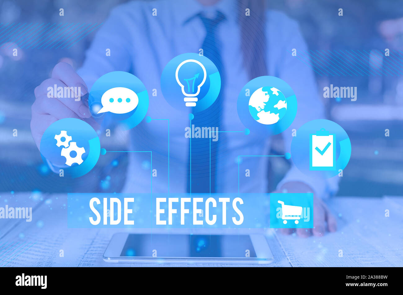 Writing note showing Side Effects. Business concept for secondary ...