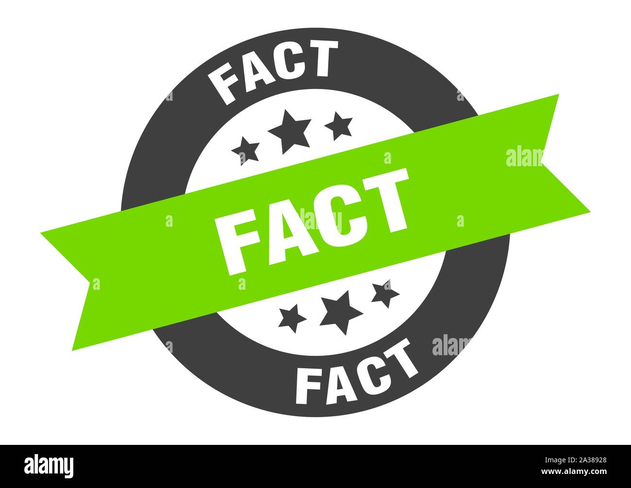 fact sign. fact black-green round ribbon sticker Stock Vector Image ...