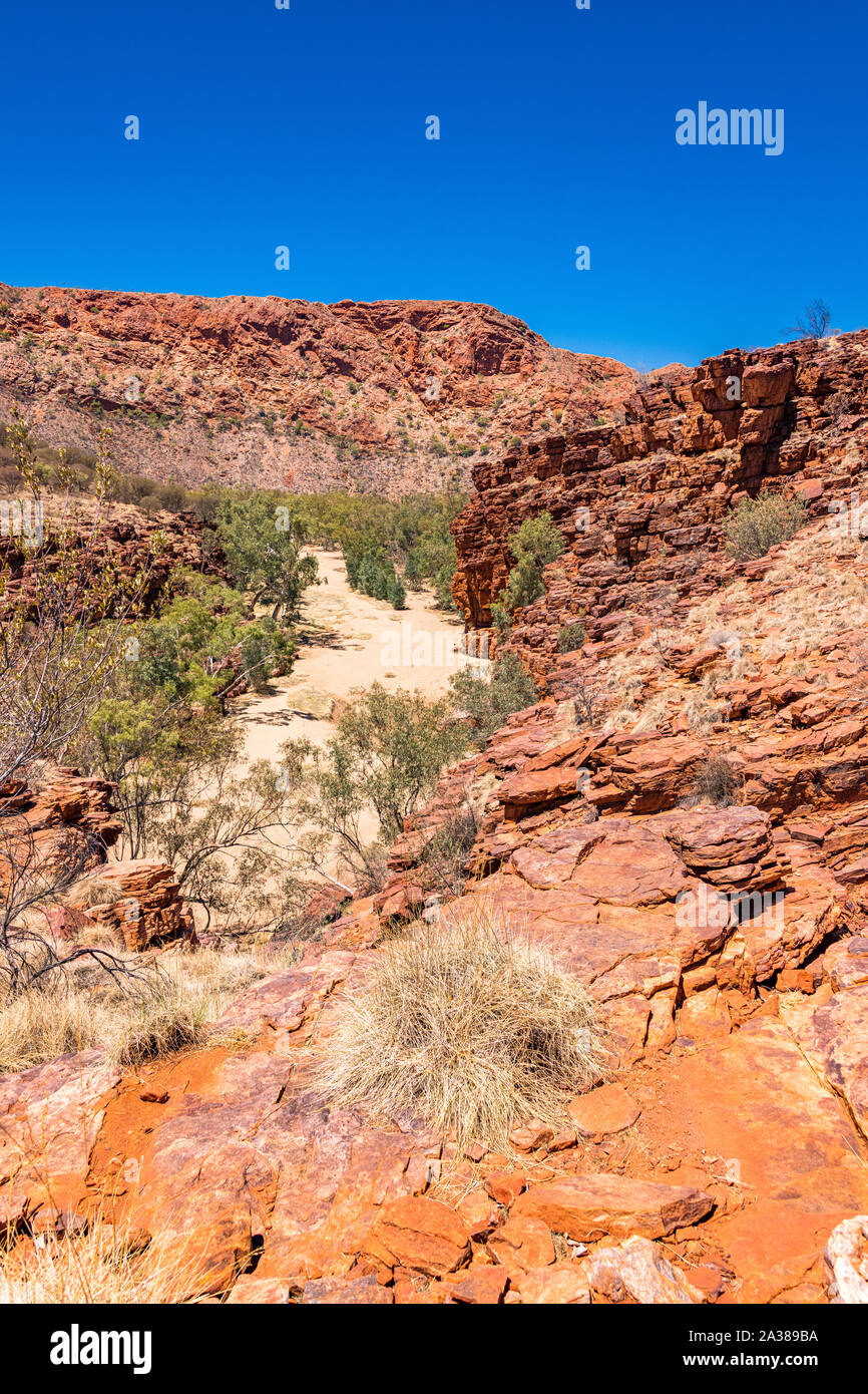 The remote Trephina Gorge, in the East MacDonnell Ranges, in the ...