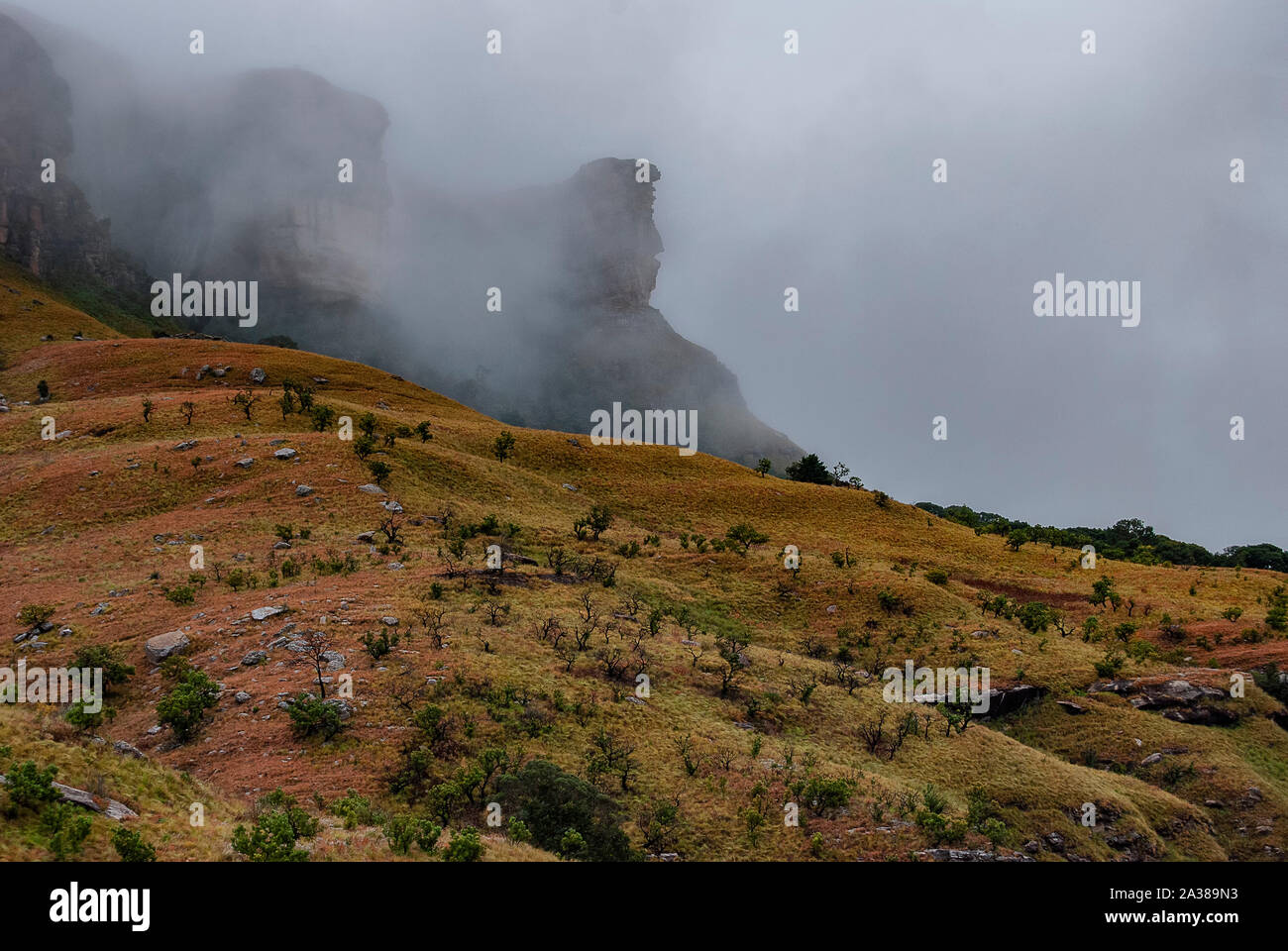 The magnificent landscape of the Drakensberg Mountains in KwaZulu Natal ...
