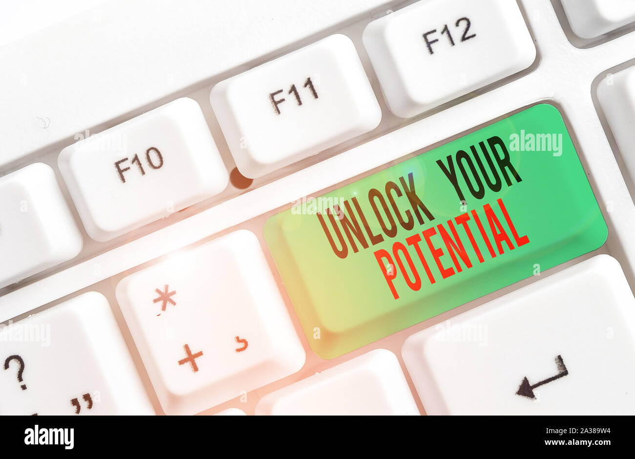 Text sign showing Unlock Your Potential. Business photo text improve ...