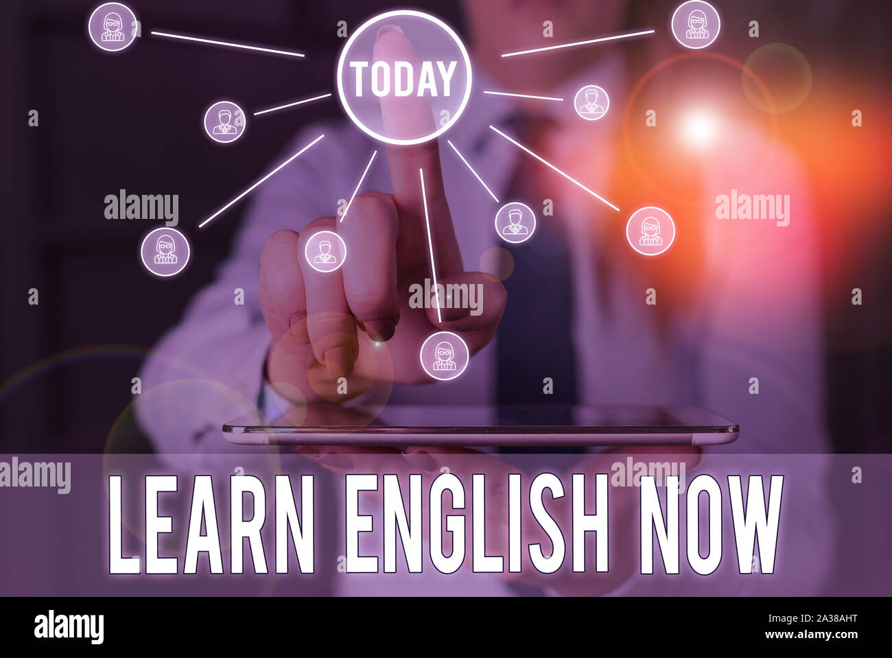 Handwriting text Learn English Now. Conceptual photo gain or acquire ...