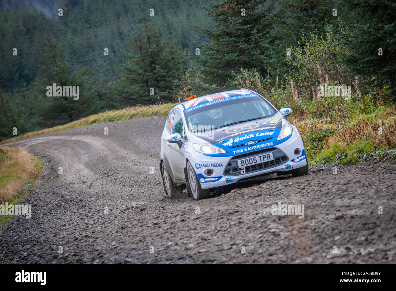 Louise Cook (Great Britain) driving through the Myherin Stage on Wales ...