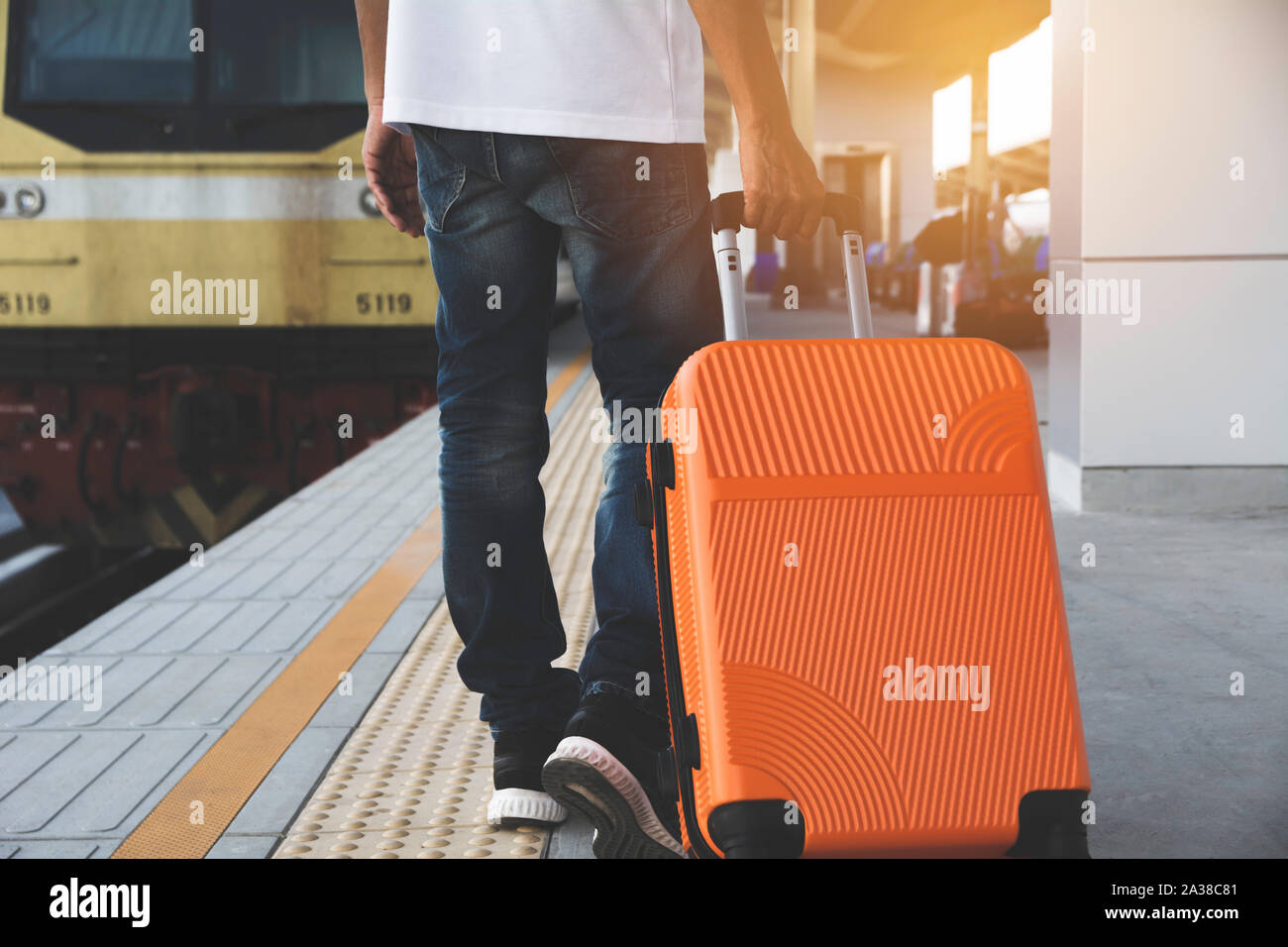 Man dragging bag hi-res stock photography and images - Alamy