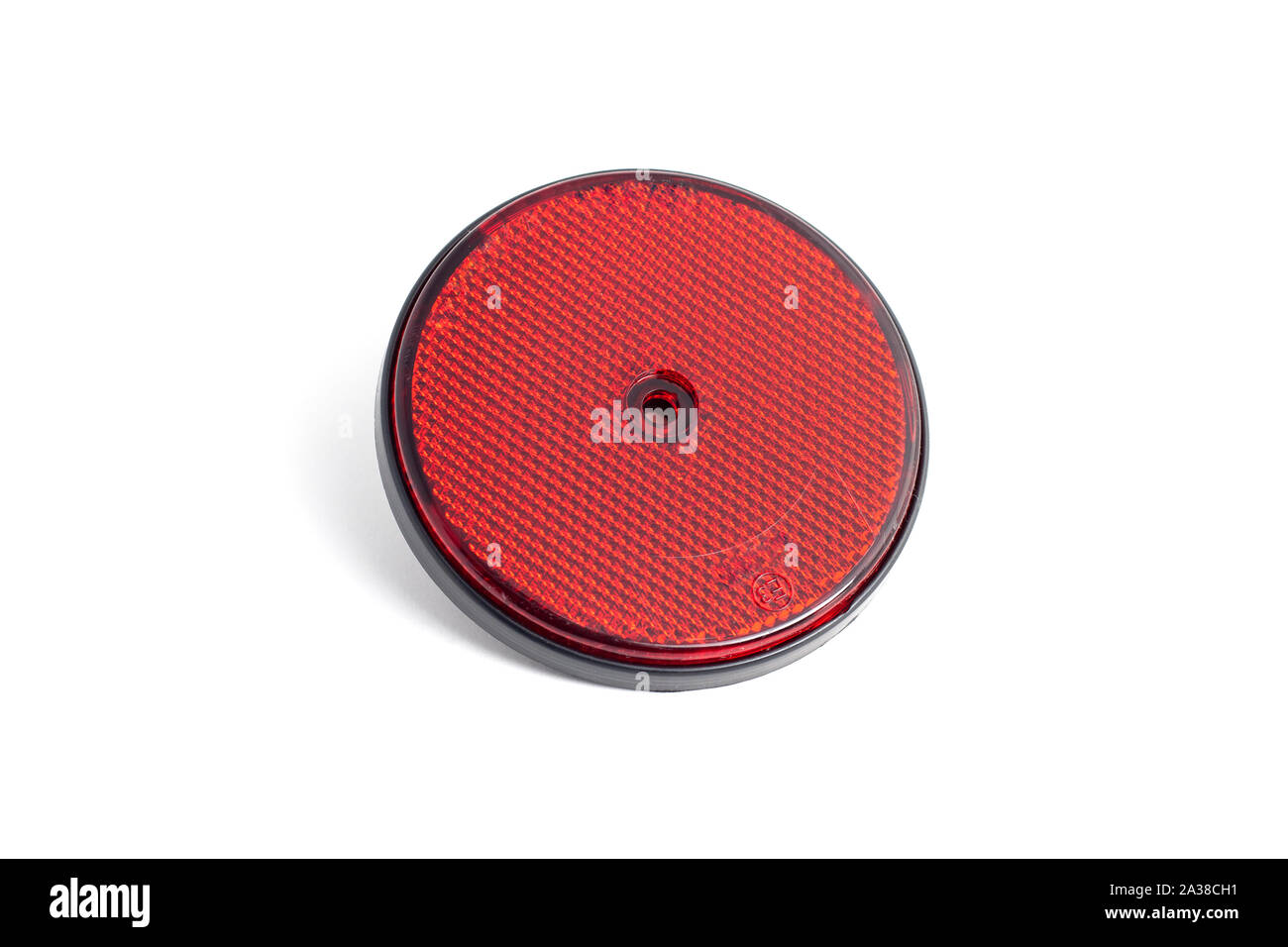 Car, truck and trailer red rear reflector on isolated white background ...