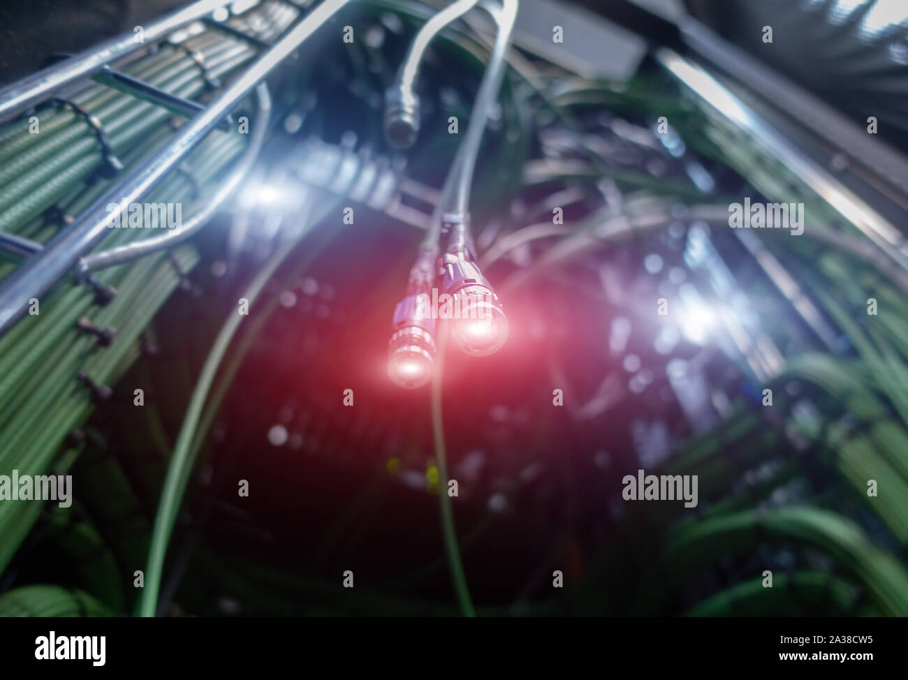 Audio Cable bottom view. Server room Stock Photo - Alamy