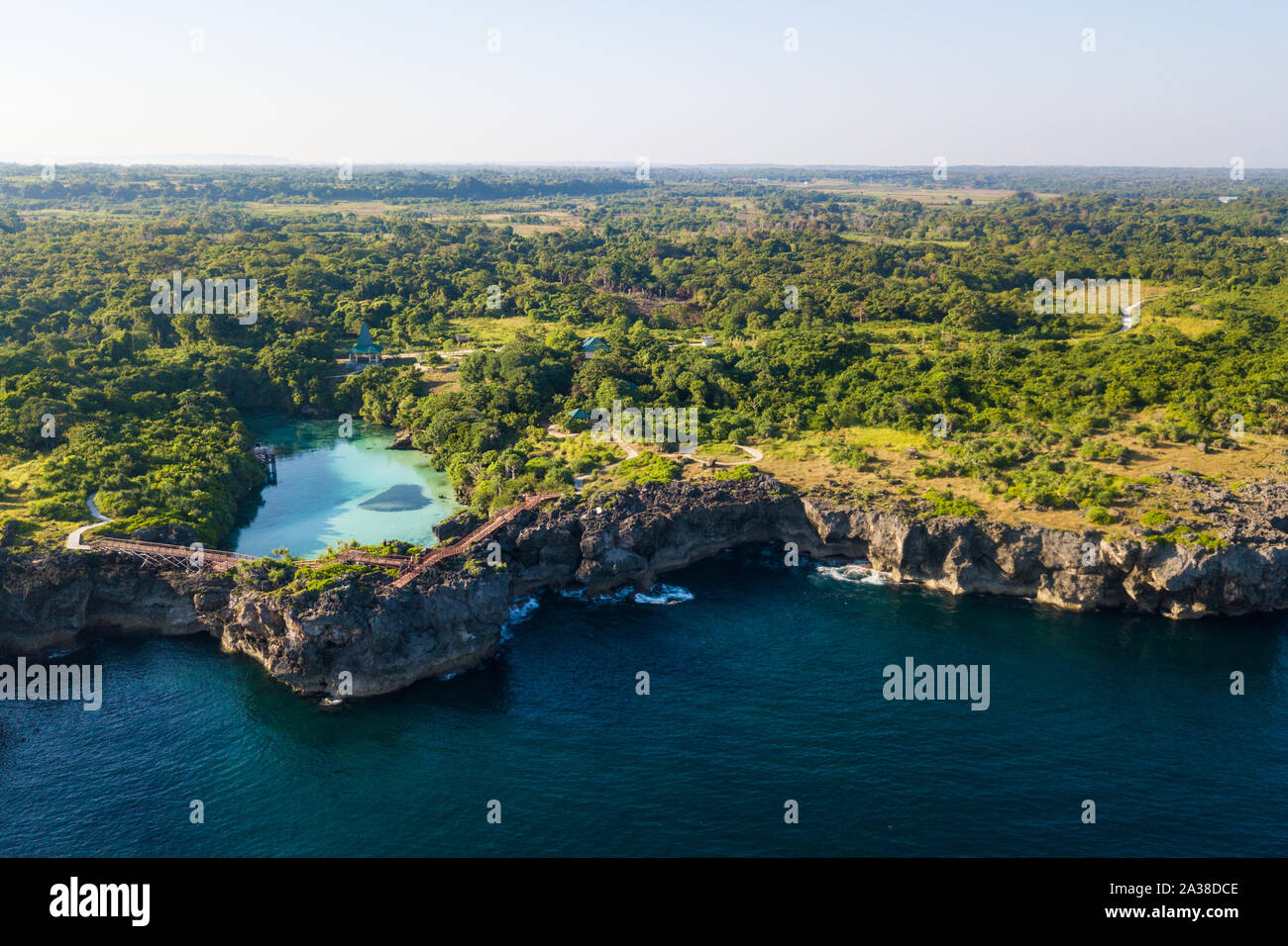 Aerial view of Weekuri lake, Sumba, East Nusa Tenggara, Indonesia Stock ...