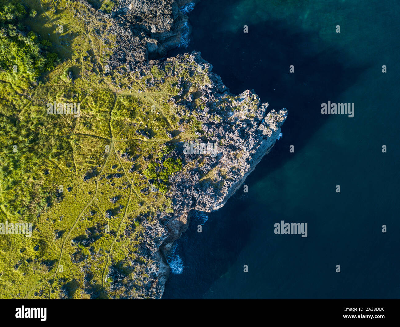 Aerial view of Weekuri lake, Sumba, East Nusa Tenggara, Indonesia Stock ...