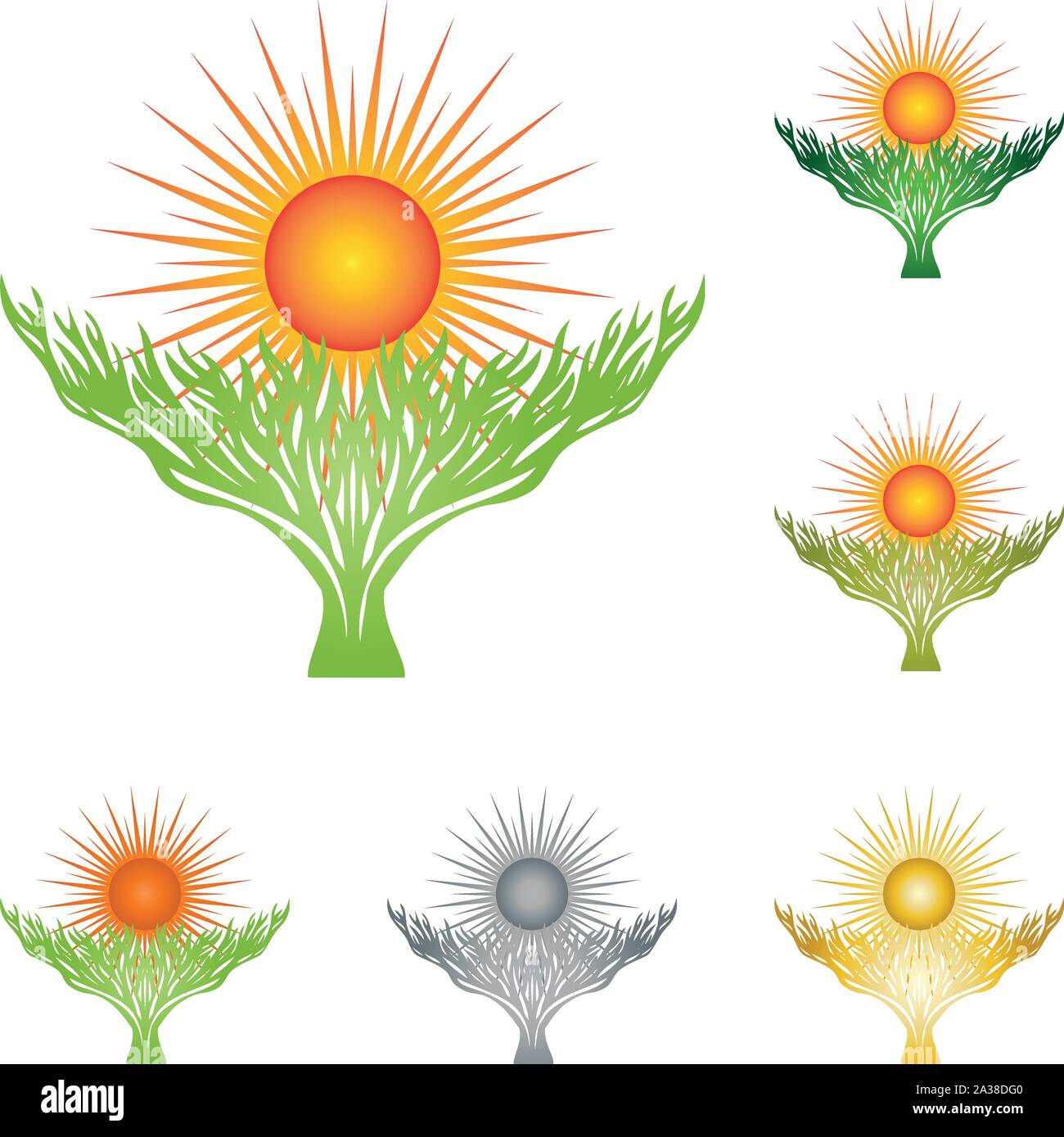 Tree, sun, gardener logo Stock Vector Image & Art - Alamy