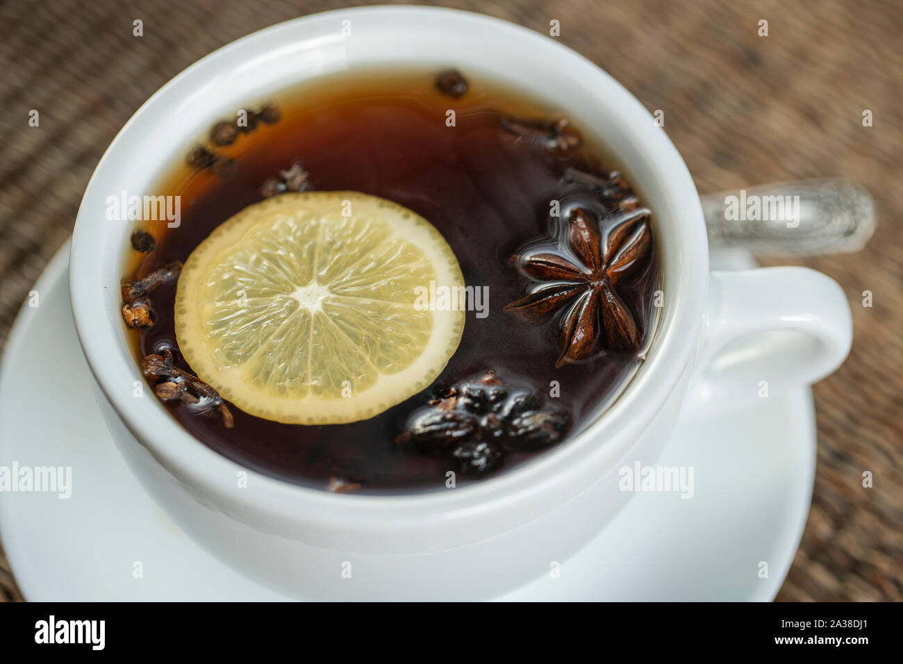 Spice tea, consisting of cinnamon, black pepper, cardamom, star anise ...