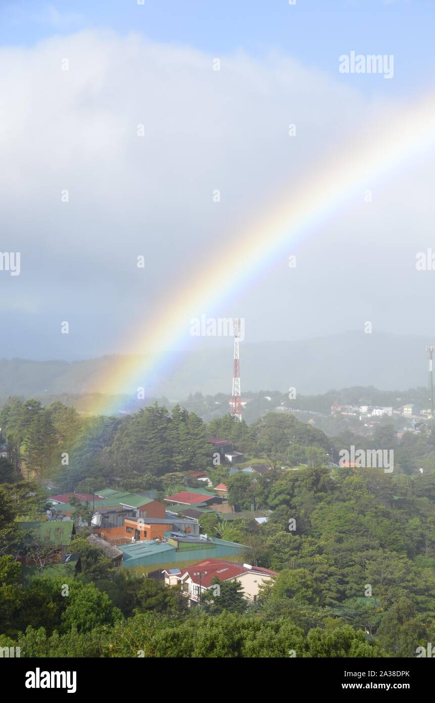 Rainbow over Monteverde, Cordillera de Tilaran, Puntarenas, Costa Rica ...