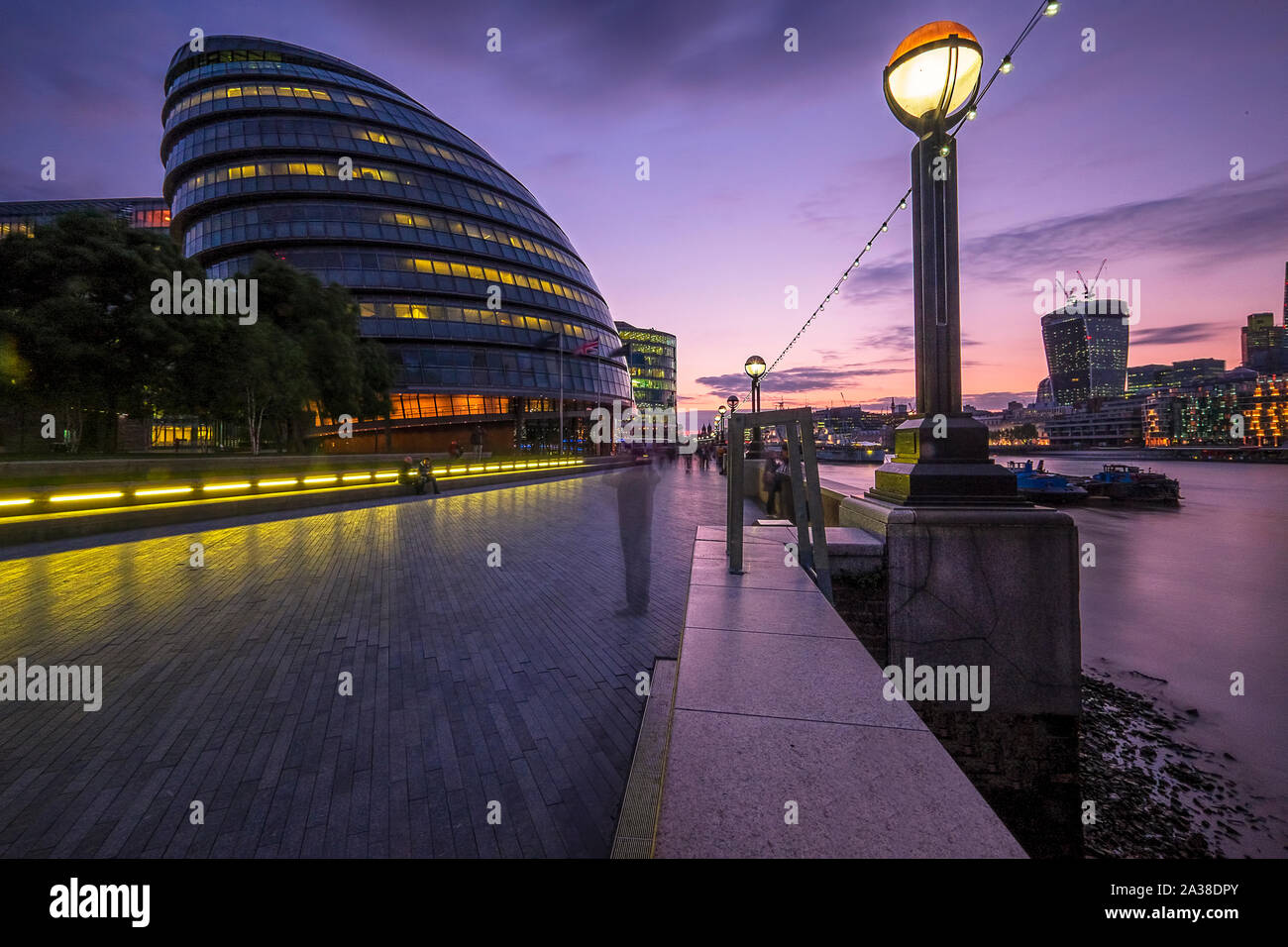 Purple lights at city hall hi-res stock photography and images - Alamy