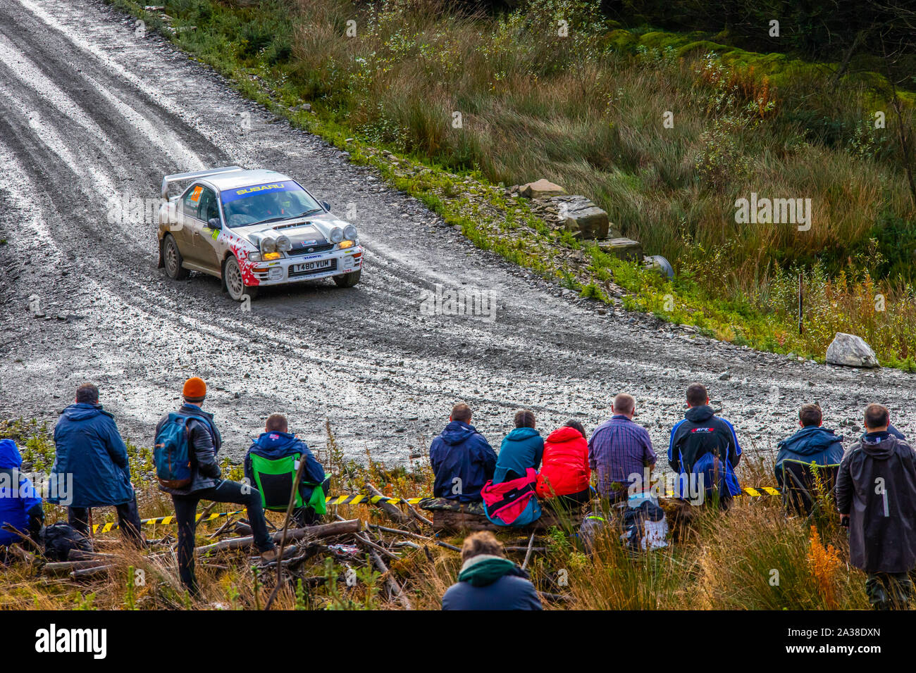A rally car competing in the National event during Wales Rally of Great ...
