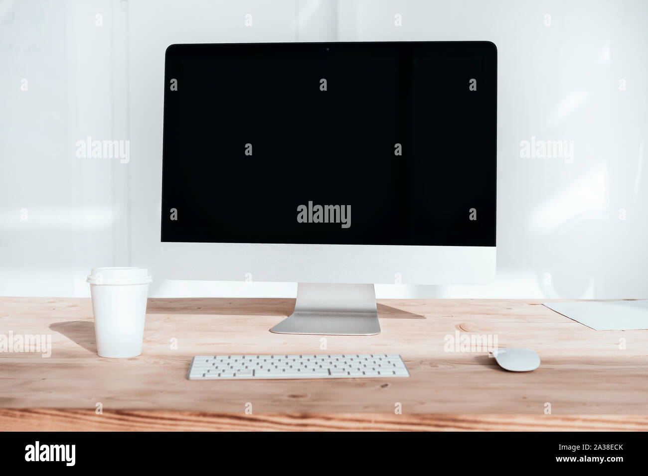 personal computer on the Desk in the office Stock Photo - Alamy