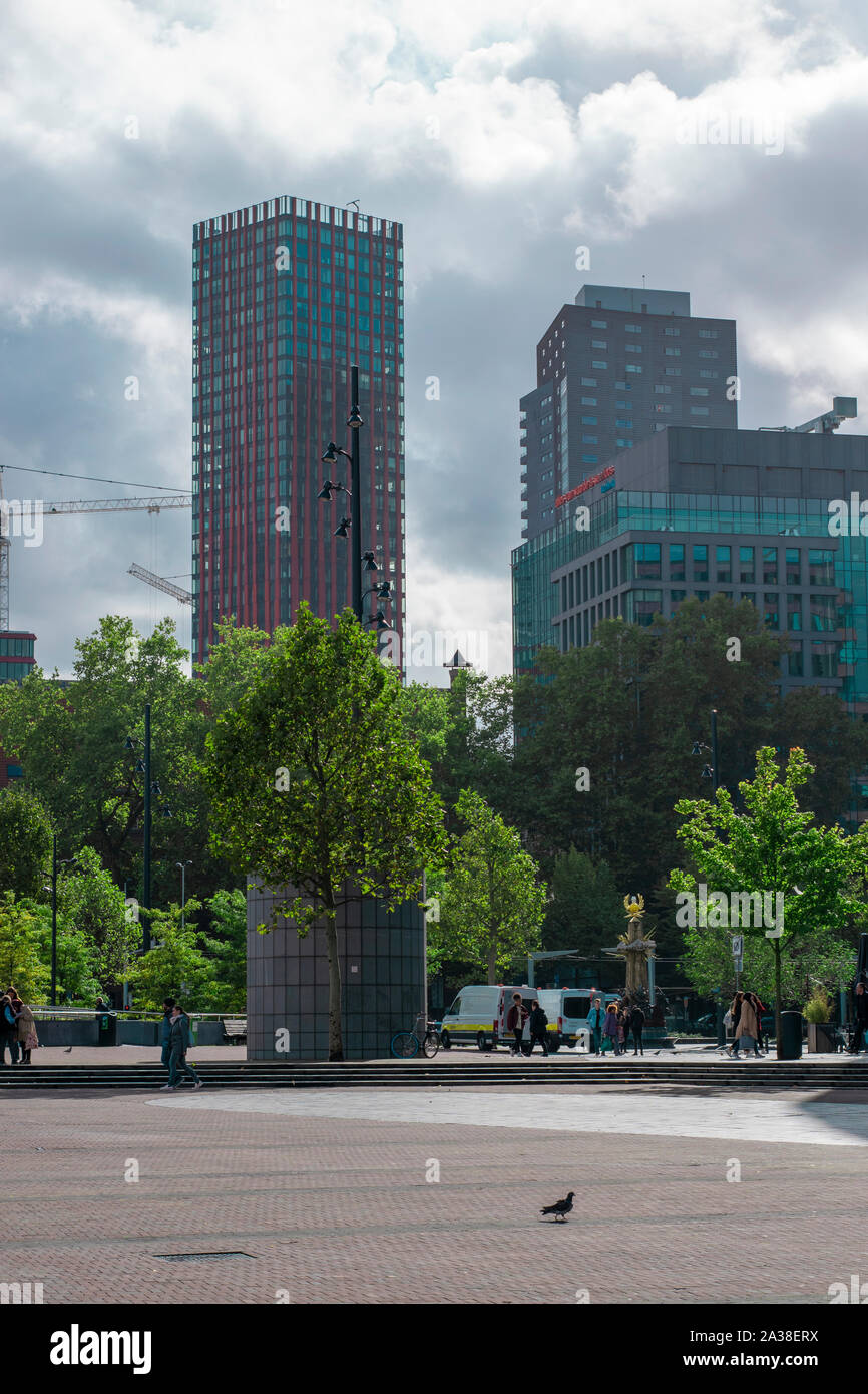 Rotterdam, Netherlands, October 4 2019: Skyscrapers in the Dutch city ...