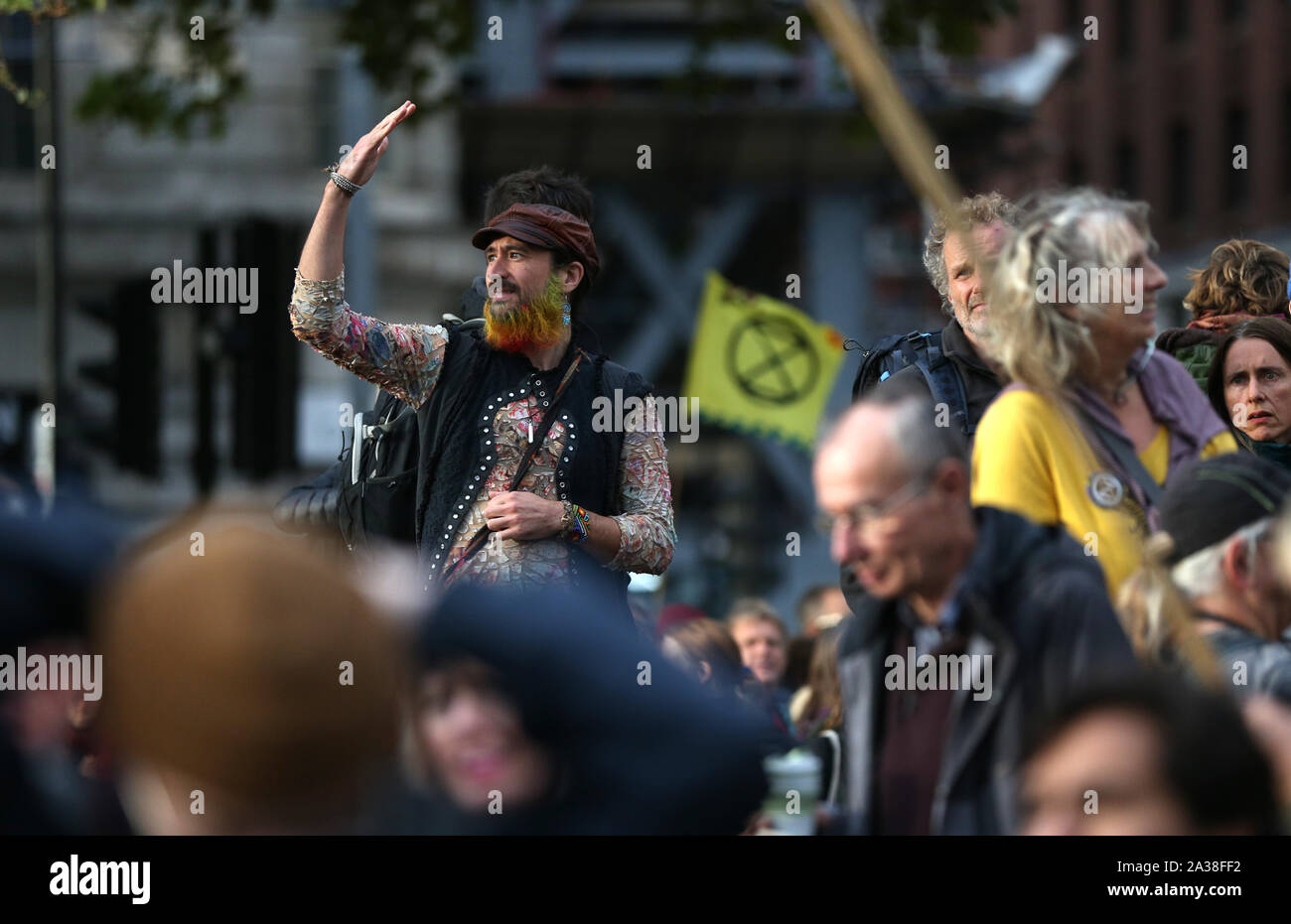 Extinction Rebellion protesters holding an opening ceremony at Marble ...