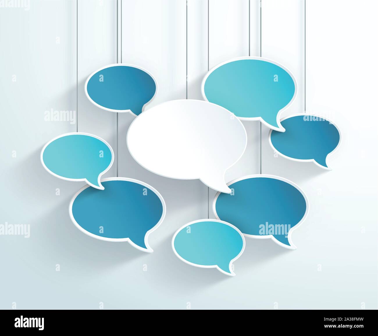 Speech Bubbles Hanging On Strings Colorful 3d Vector Stock Vector Image ...
