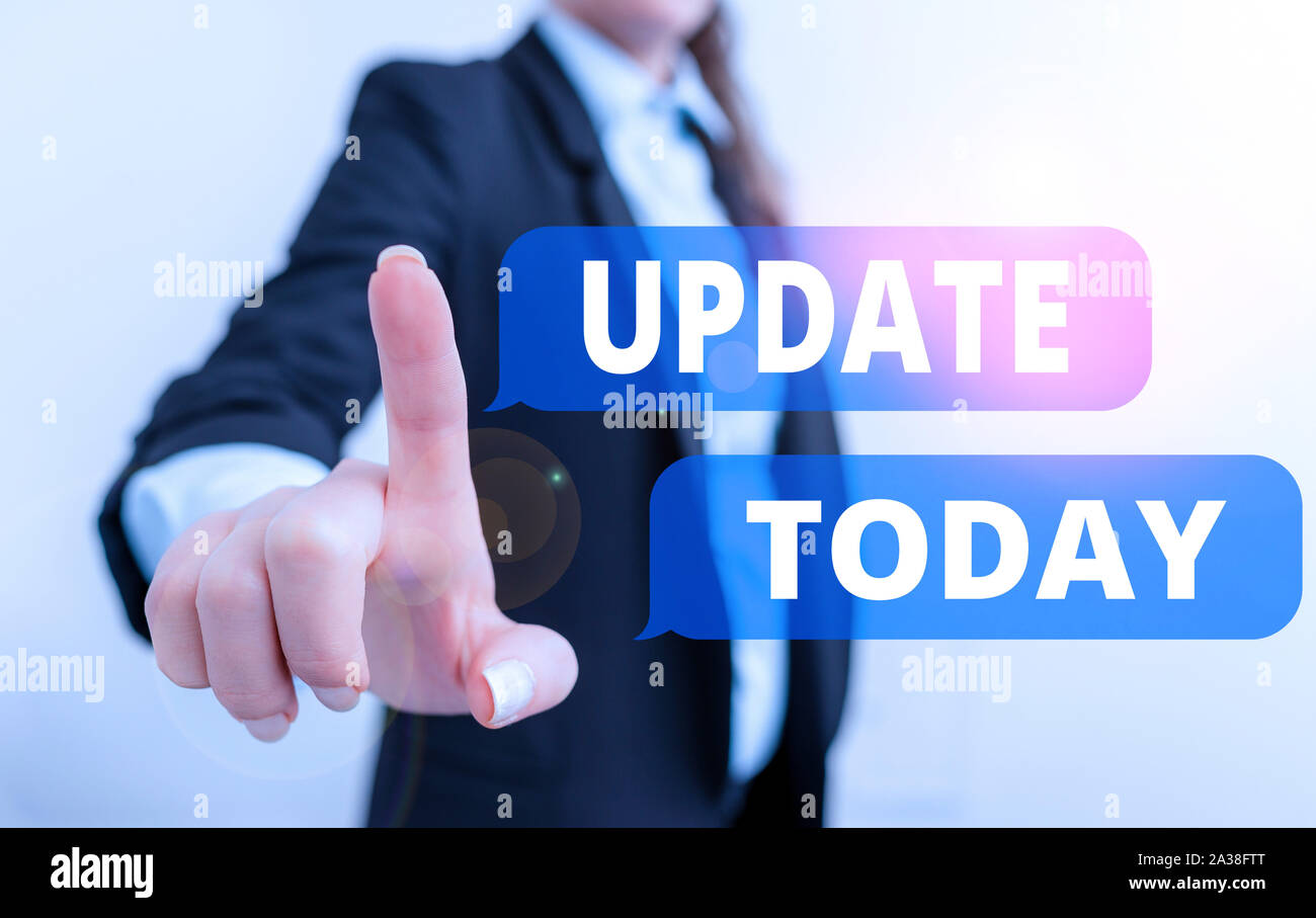 Text sign showing Update. Business photo text by adding new information ...