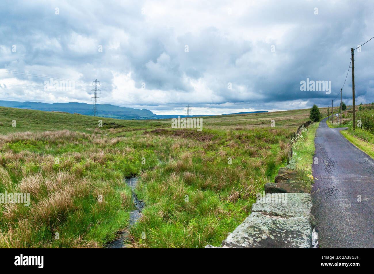 Road through rural landscape, Rob Roy Way, Scotland, United Kingdom ...