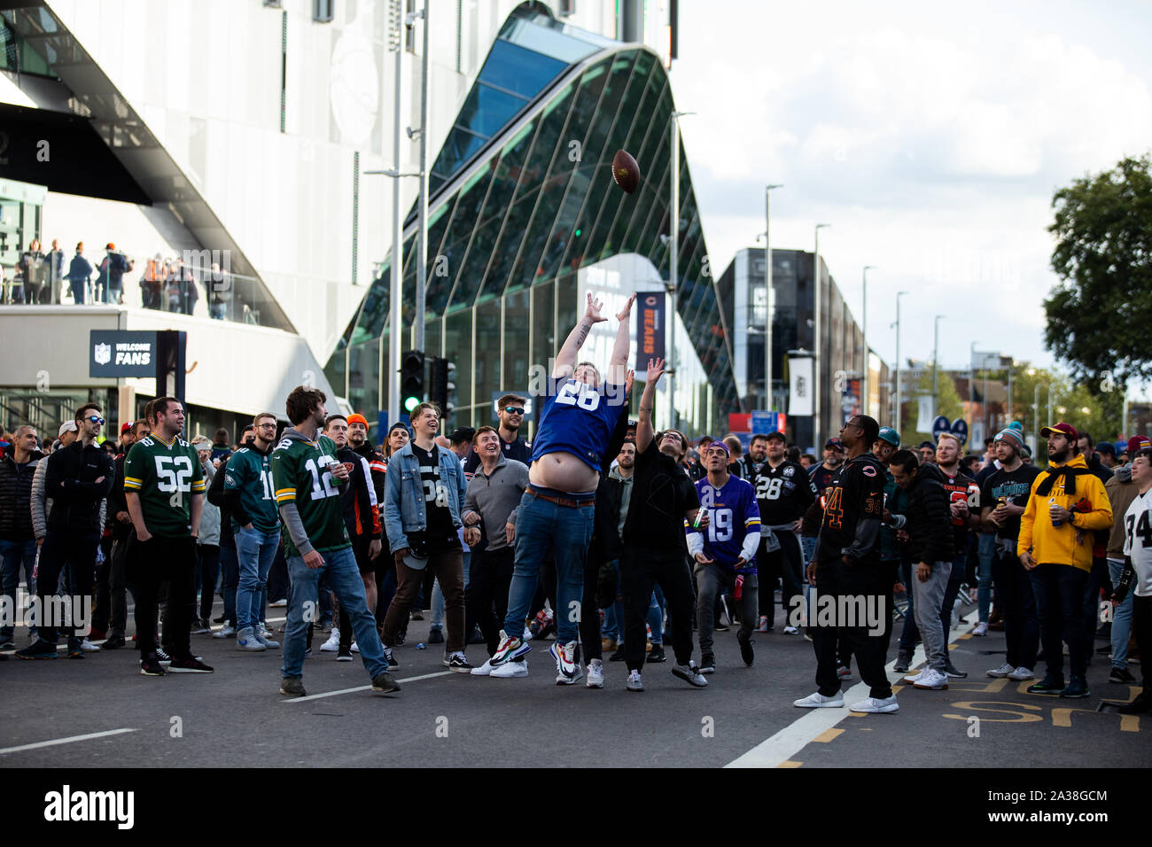 Fans outside the stadium during the NFL International Series match at ...