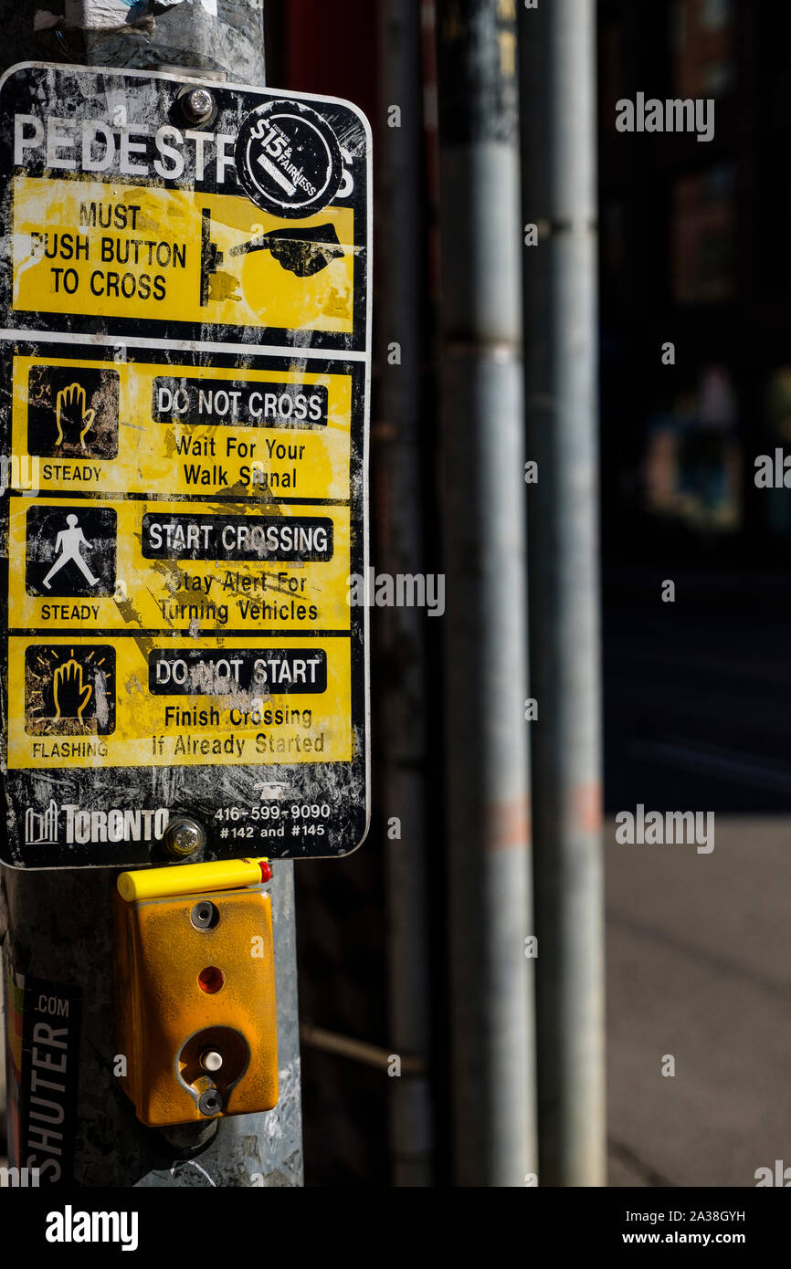 Urban photography of audible signal. Here is a pedestrian crossing ...