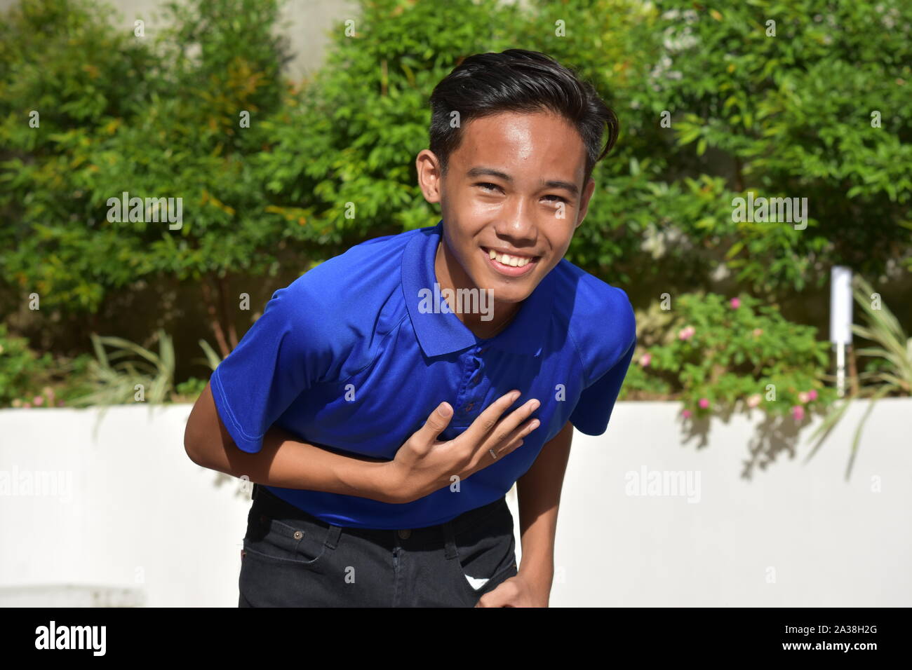 An A Filipino Male Laughing Stock Photo - Alamy