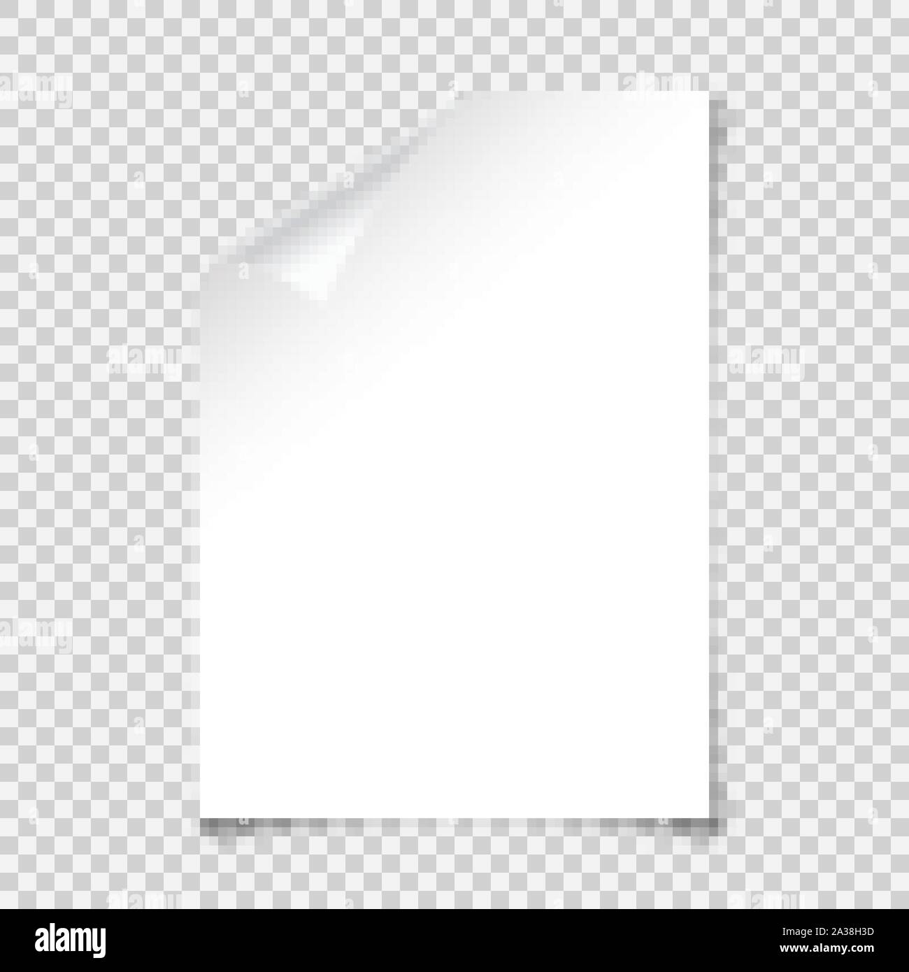 Realistic blank paper sheet with shadow in A4 format on transparent ...