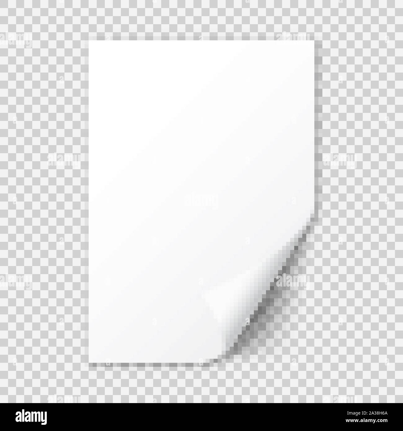 Realistic blank paper sheet with shadow in A4 format on transparent ...