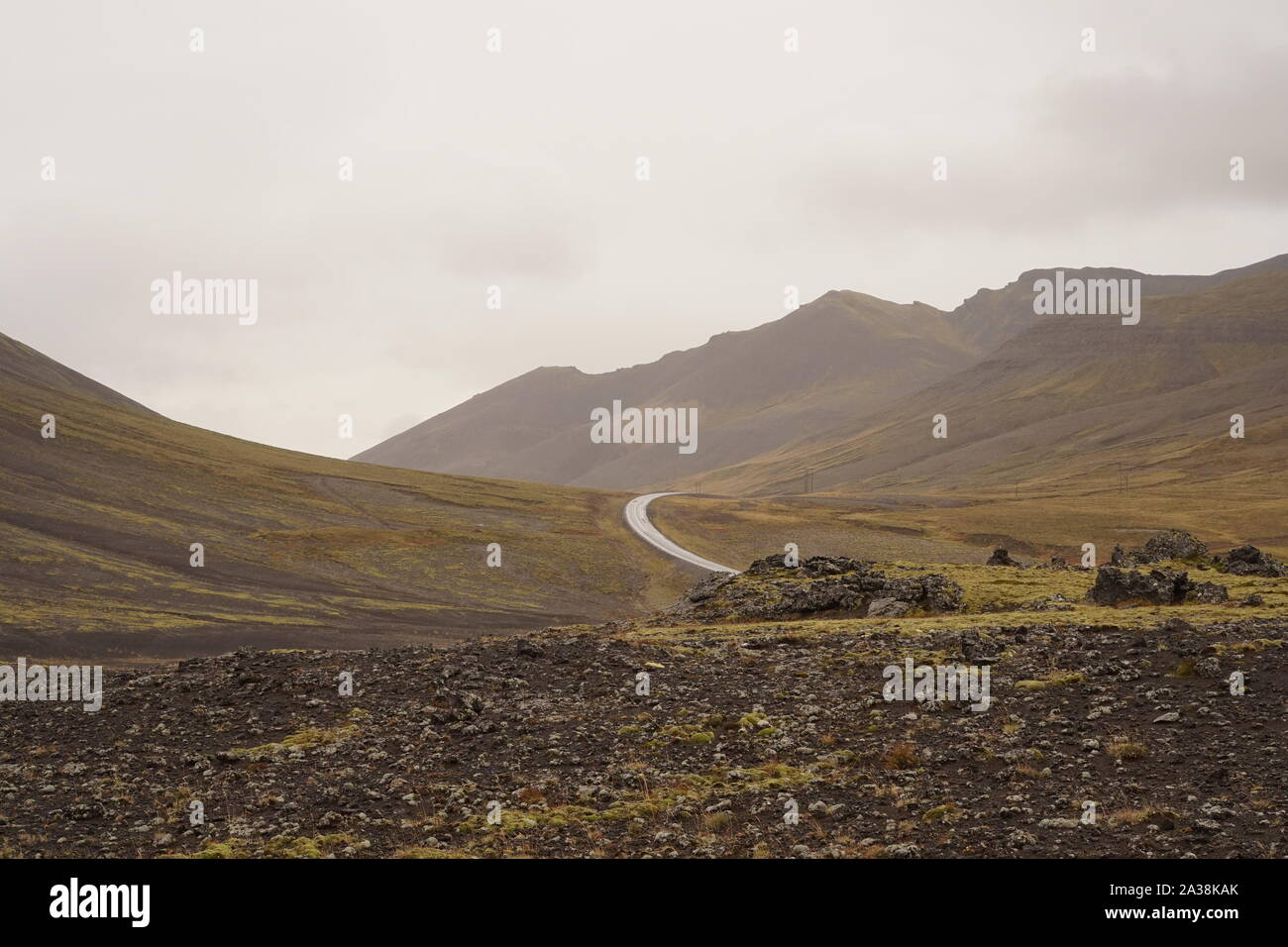 A pathway running across a mountain valley Stock Photo - Alamy
