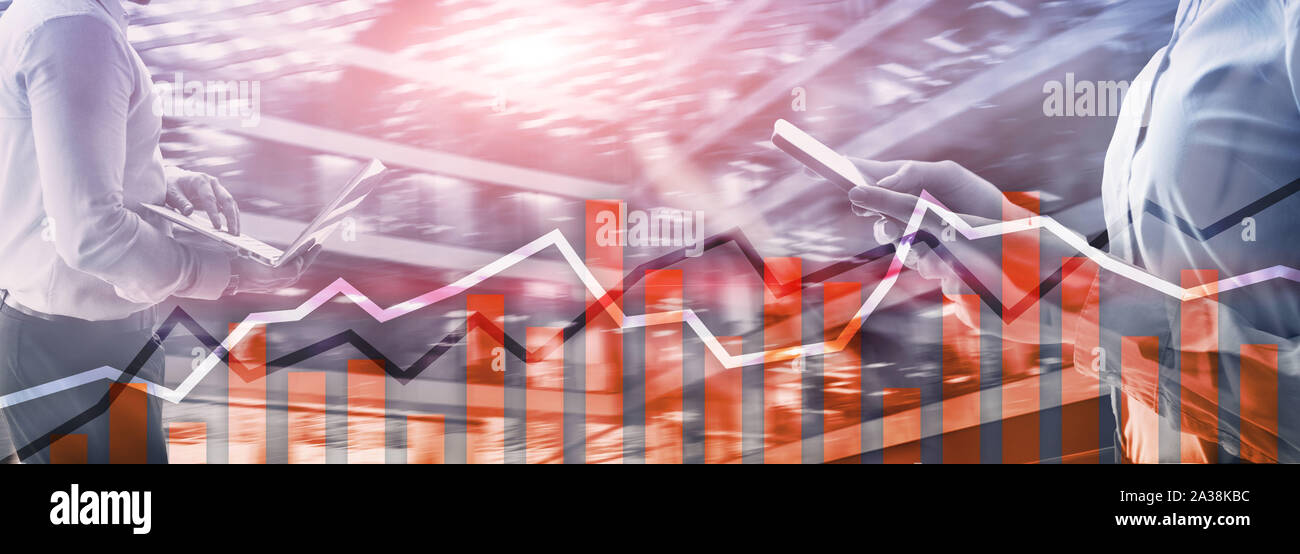Orange trading charts. Stock exchange concept Stock Photo - Alamy