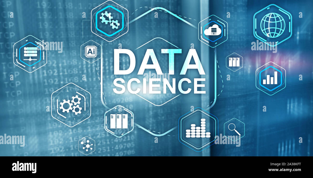 Big Data science analysis information technology concept. Server room ...