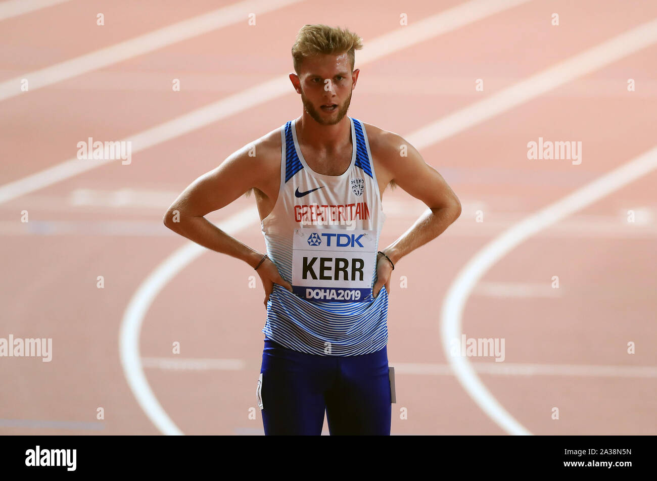 Great Britain's Josh Kerr reacts after the Men's 1500 meters final ...