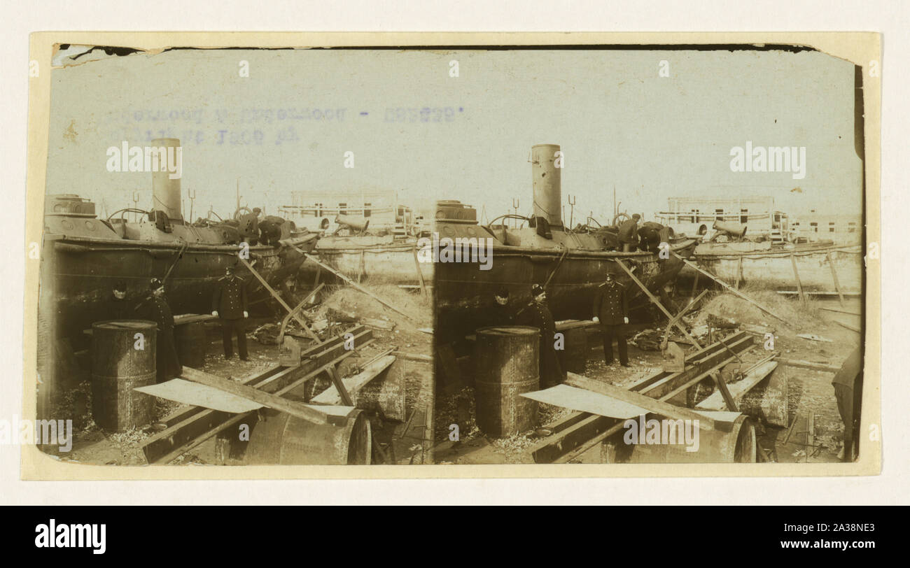 Russian ships being repaired in dry dock, Port Arthur Stock Photo - Alamy