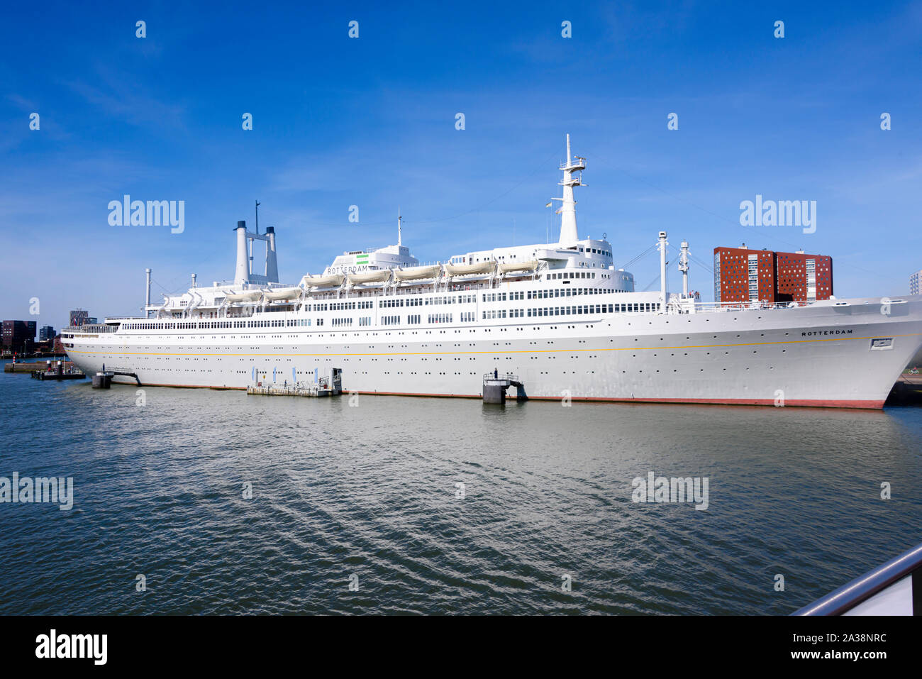 The fifth SS Rotterdam, built in 1958 and retired in 2000, at the Port ...
