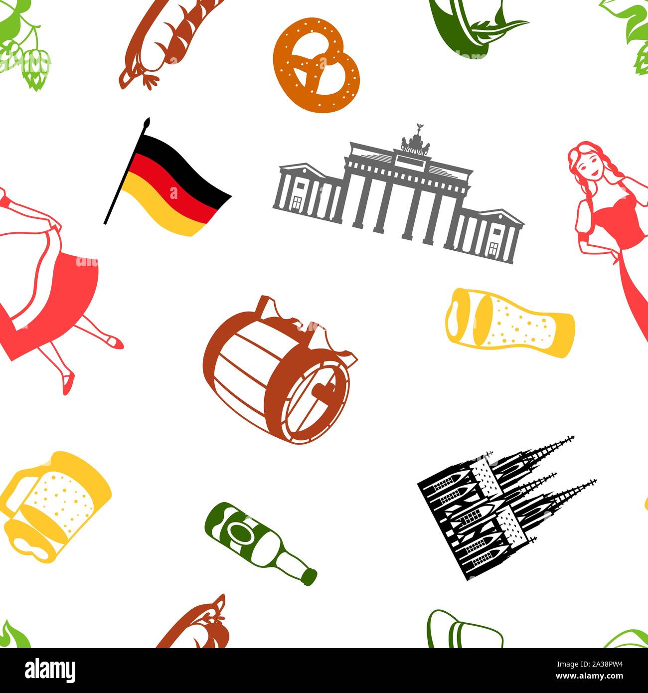 German seamless pattern. Germany national traditional symbols Stock ...