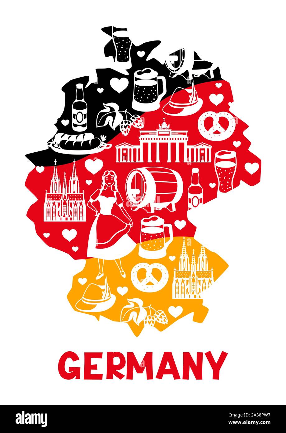 German background design. Germany national traditional symbols Stock ...