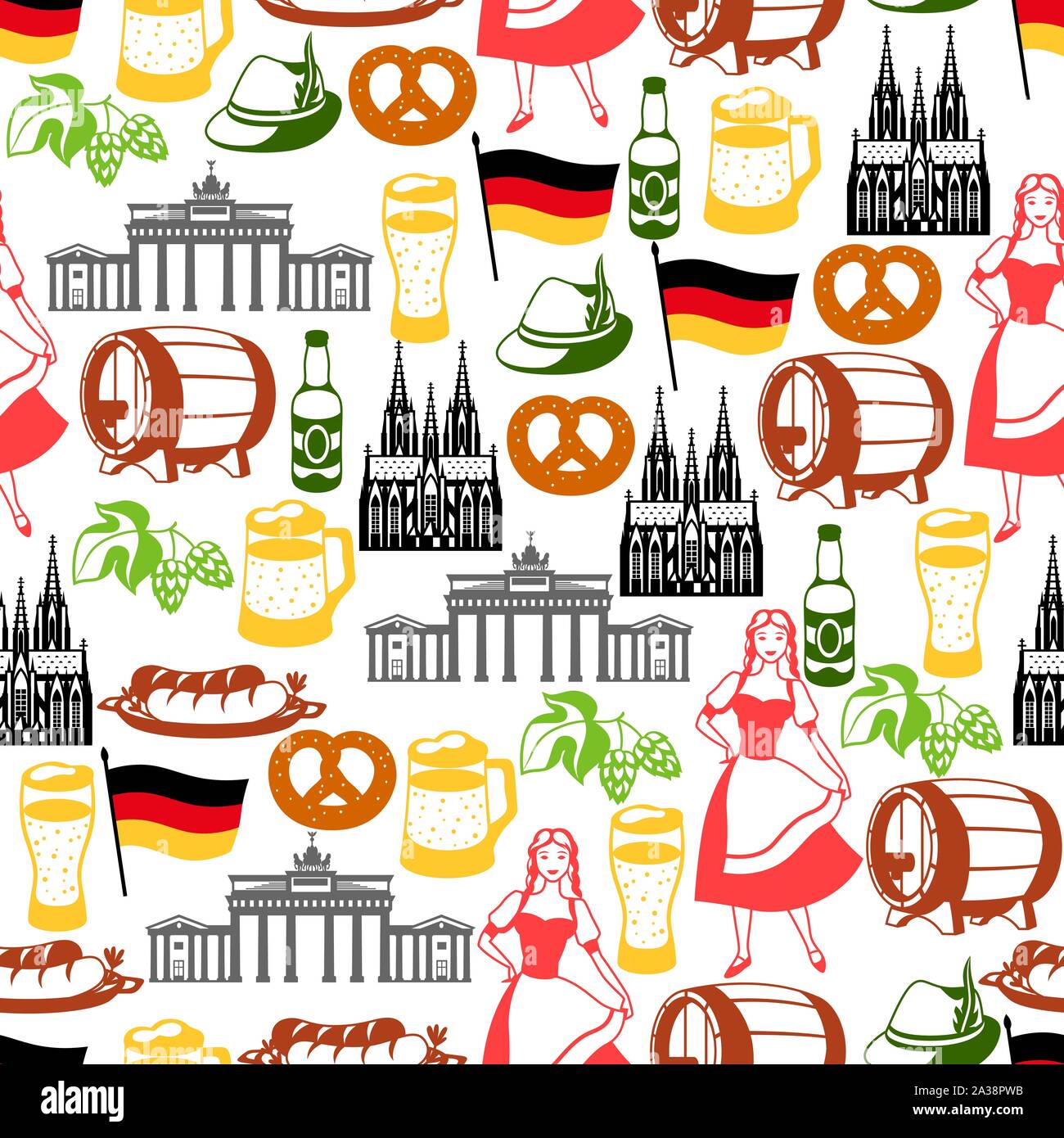 German seamless pattern. Germany national traditional symbols Stock ...