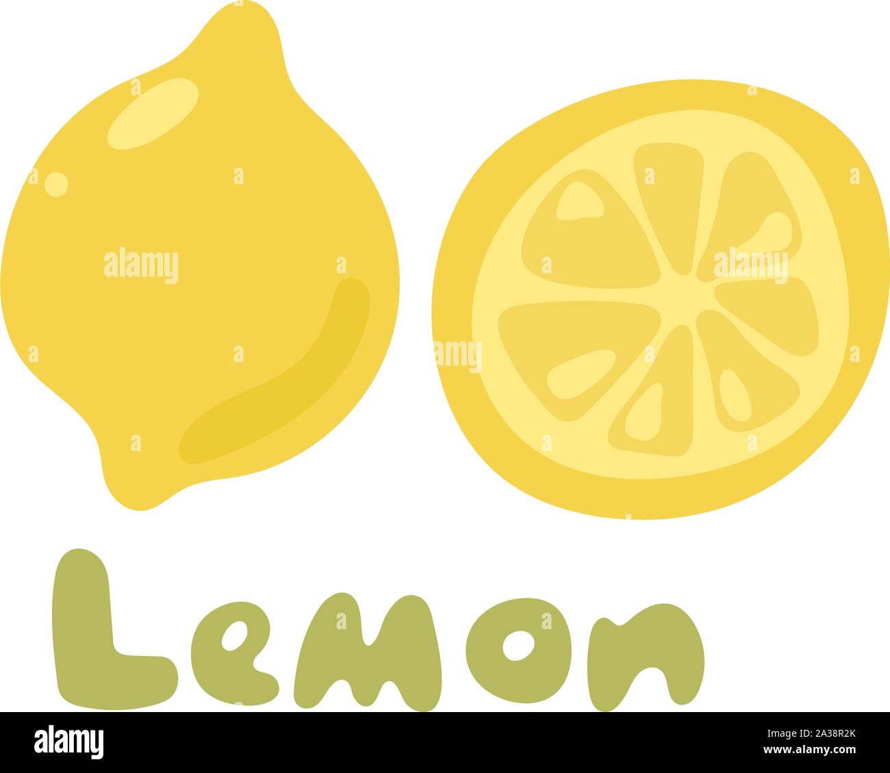 Yellow lemon vector icon isolated on white background. Lemon icon eps ...