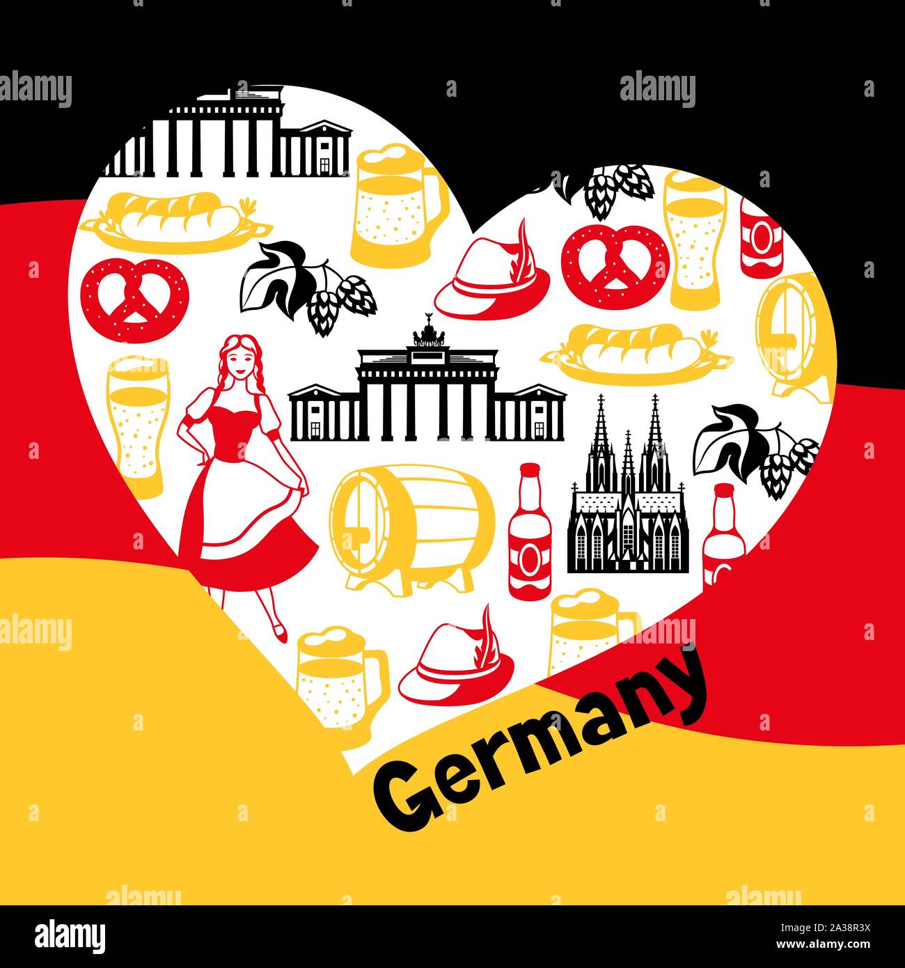 German background design. Germany national traditional symbols Stock ...
