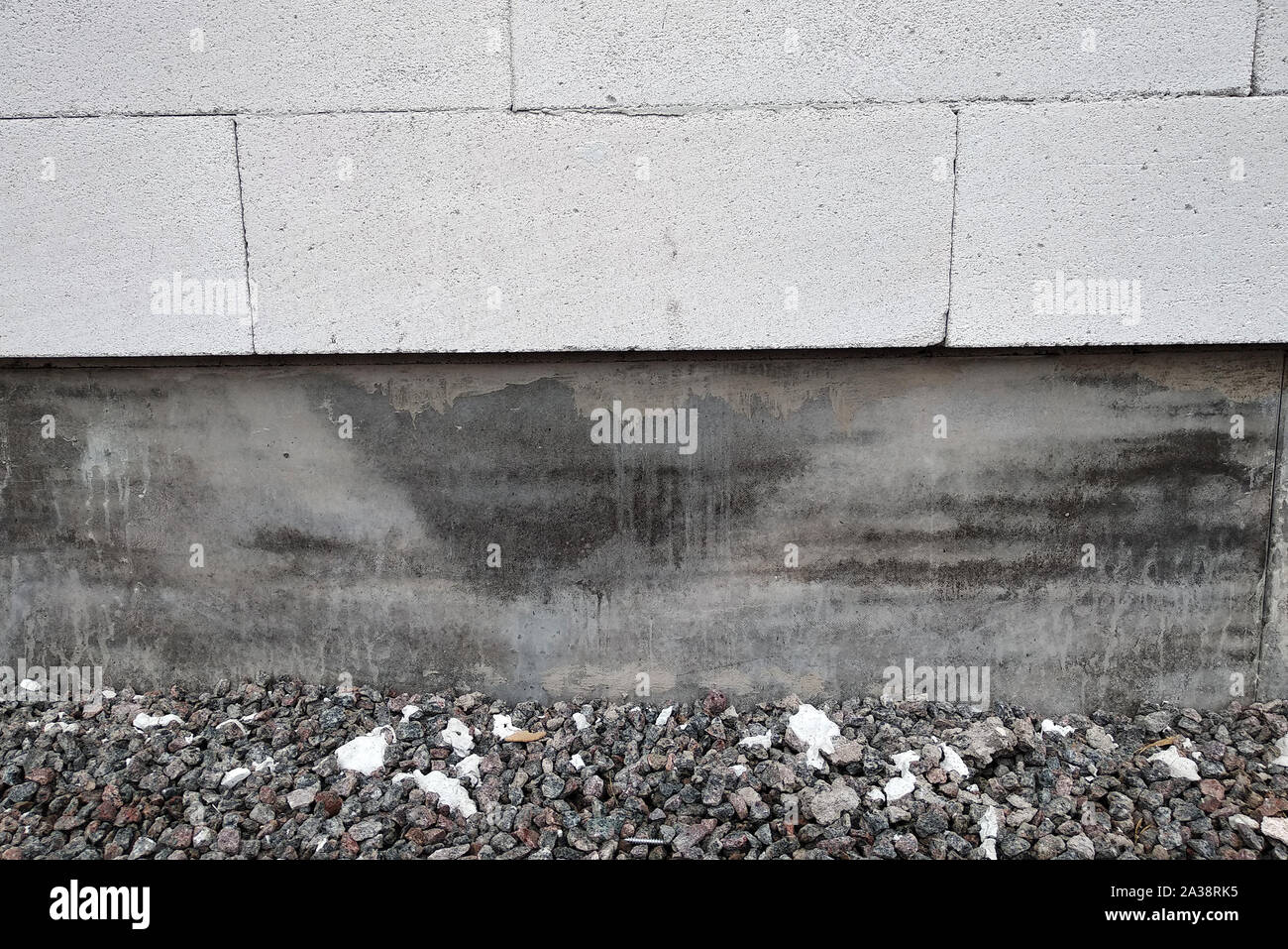 Facade of white block building under construction works Stock Photo - Alamy